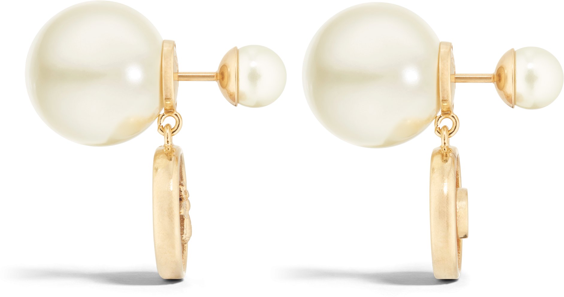 Dior Tribales Earrings Gold-Finish Metal and White Resin Pearls with ...