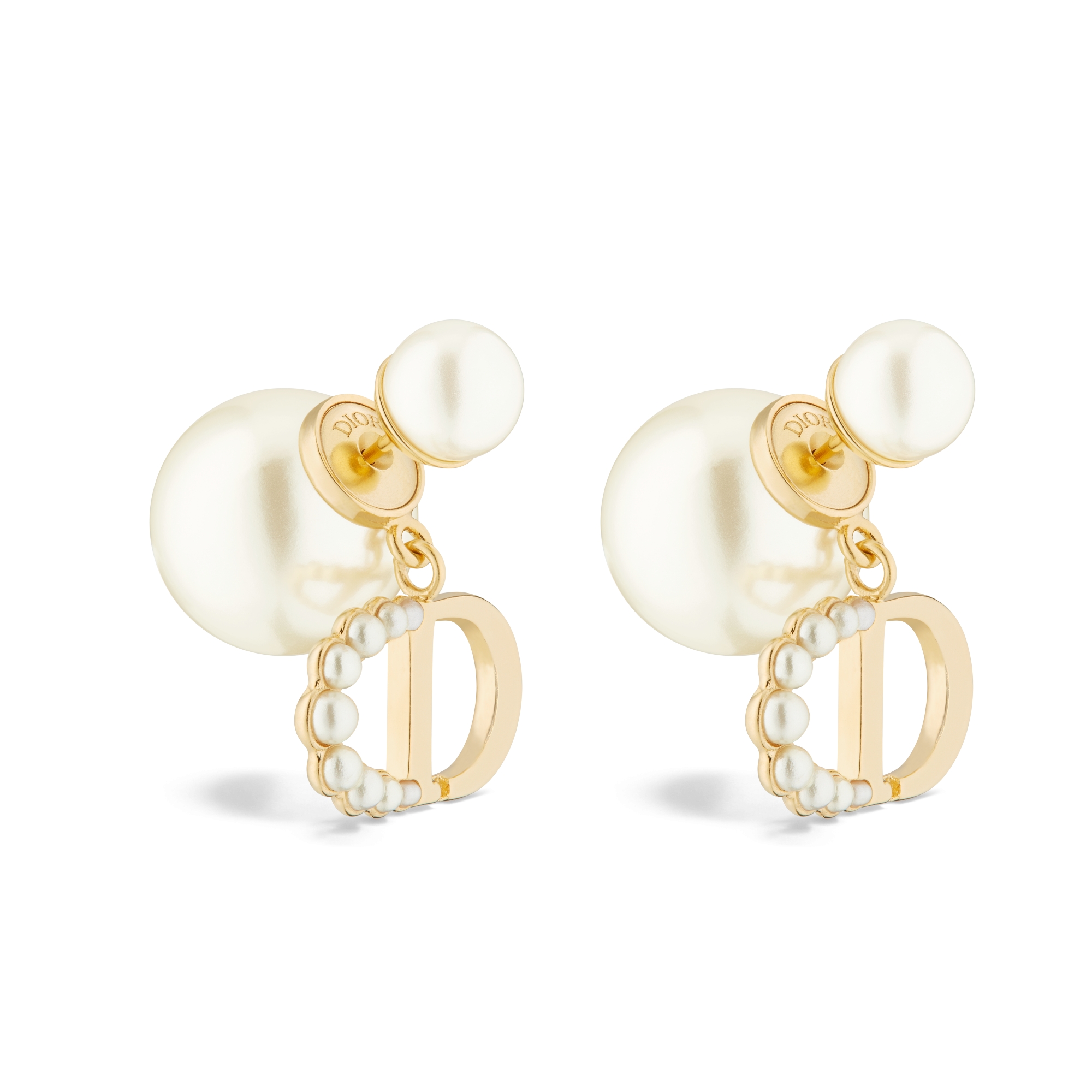 Dior Tribales Earrings Gold-Finish Metal and White Resin Pearls | DIOR