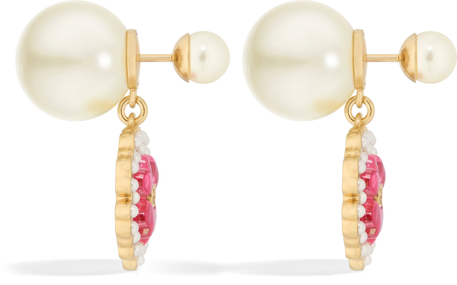 Dior Tribales Earrings Gold-Finish Metal with White Resin Pearls and ...