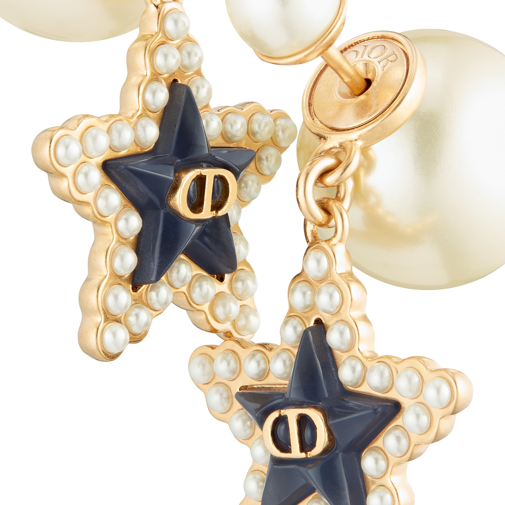 Dior Tribales Earrings Gold-Finish Metal with White Resin Pearls and ...