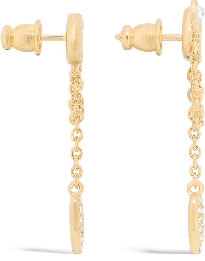 CD Navy Earrings Gold-Finish Metal and Silver-Tone Crystals | DIOR