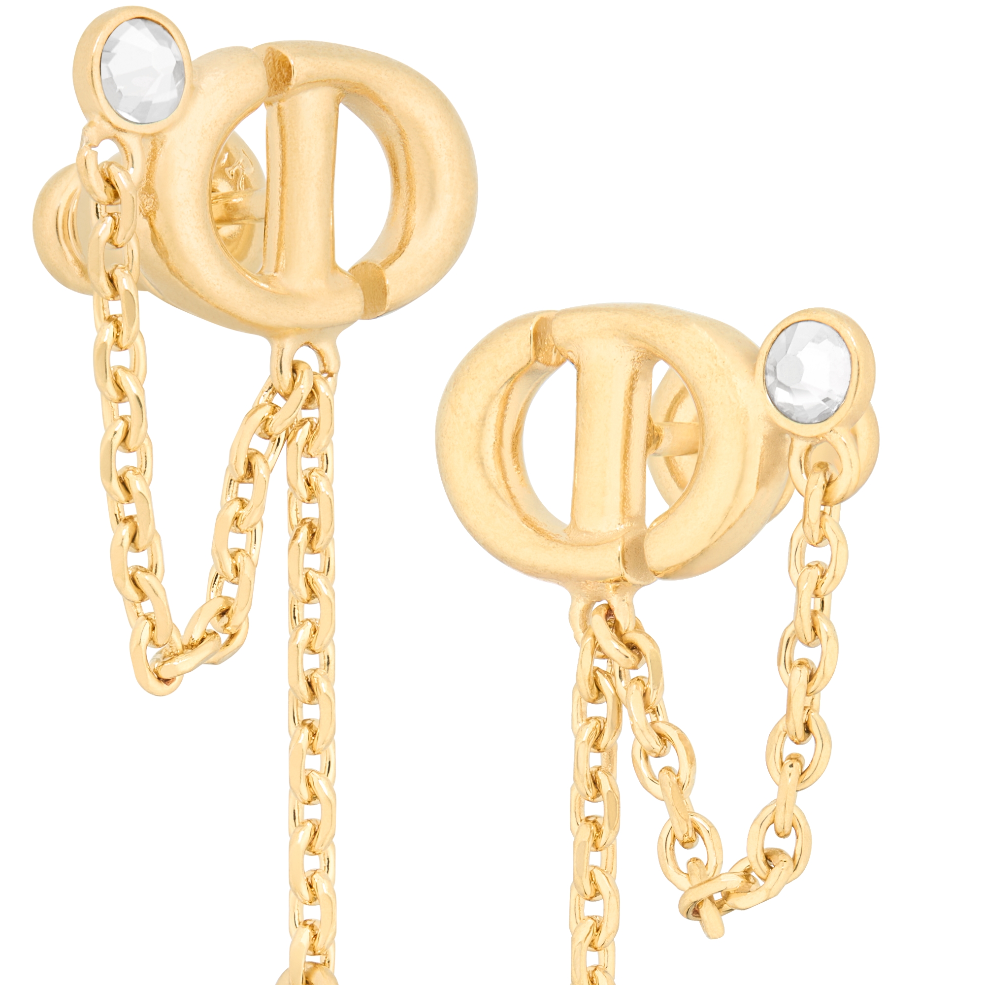 CD Navy Earrings Gold-Finish Metal and Silver-Tone Crystals | DIOR
