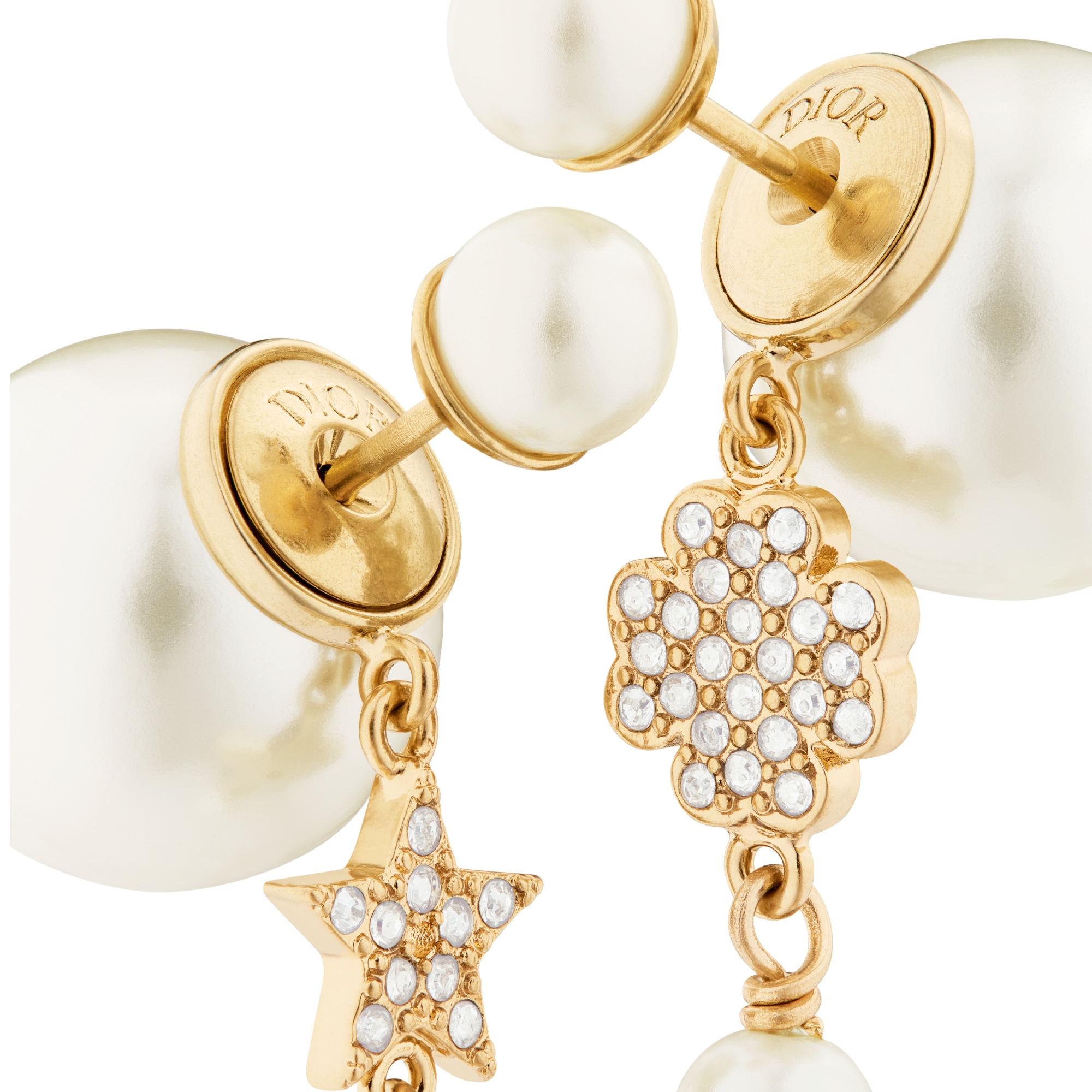 Dior Tribales Earrings Gold-Finish Metal with White Resin Pearls and ...