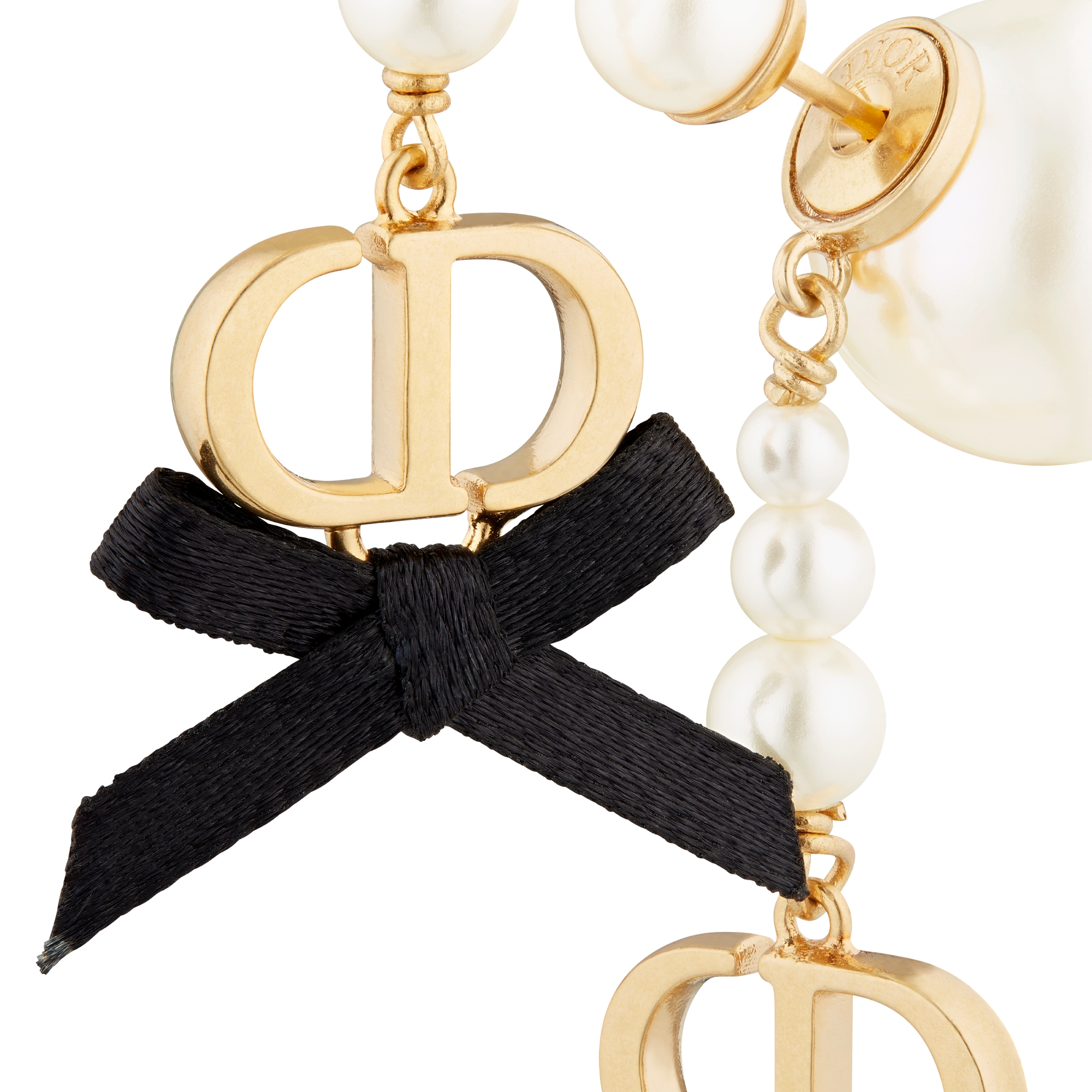 Dior Tribales Earrings Gold-Finish Metal with White Resin Pearls and ...