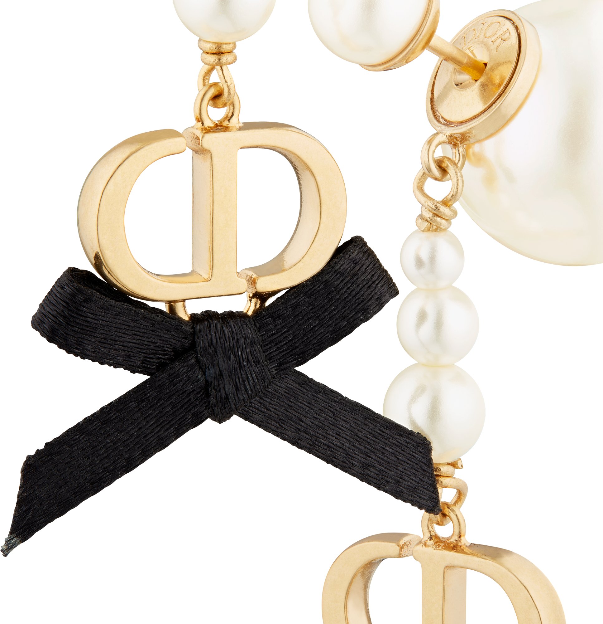 Dior Tribales Earrings Gold-Finish Metal with White Resin Pearls and ...