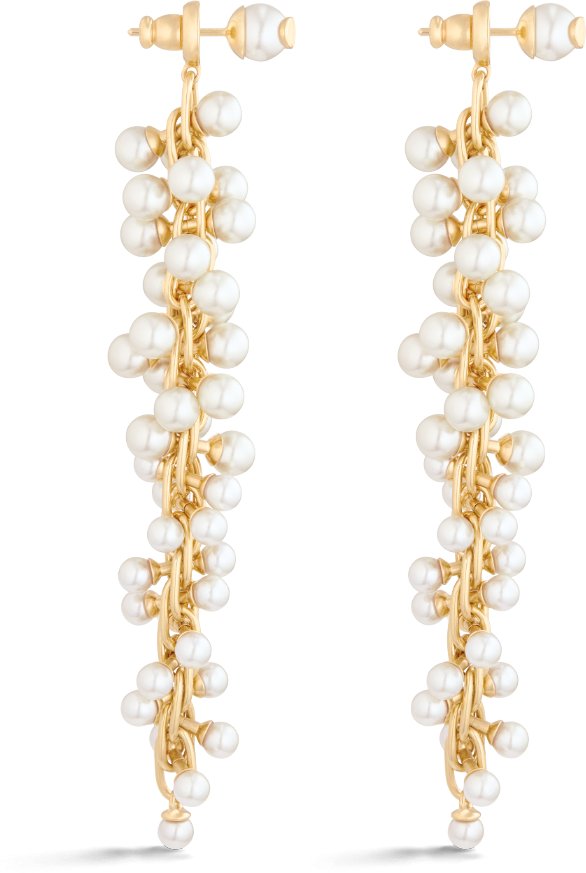 TorsaDior Earrings Gold-Finish Metal and White Resin Pearls | DIOR