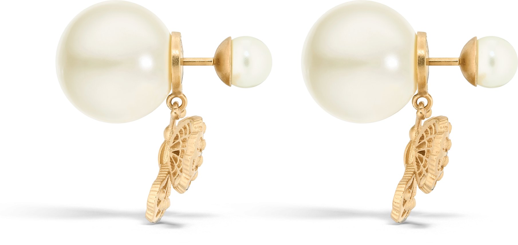Dior Tribales Earrings Gold-Finish Metal and White Resin Pearls | DIOR