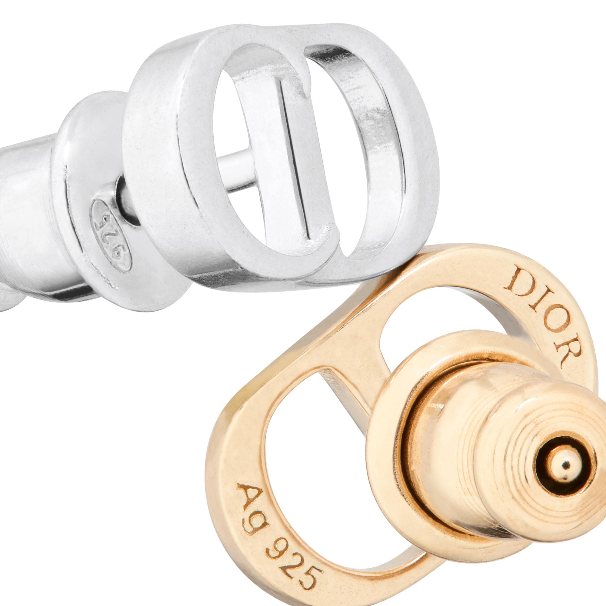 CD Icon Earrings Silver and Gold-Plated Silver | DIOR