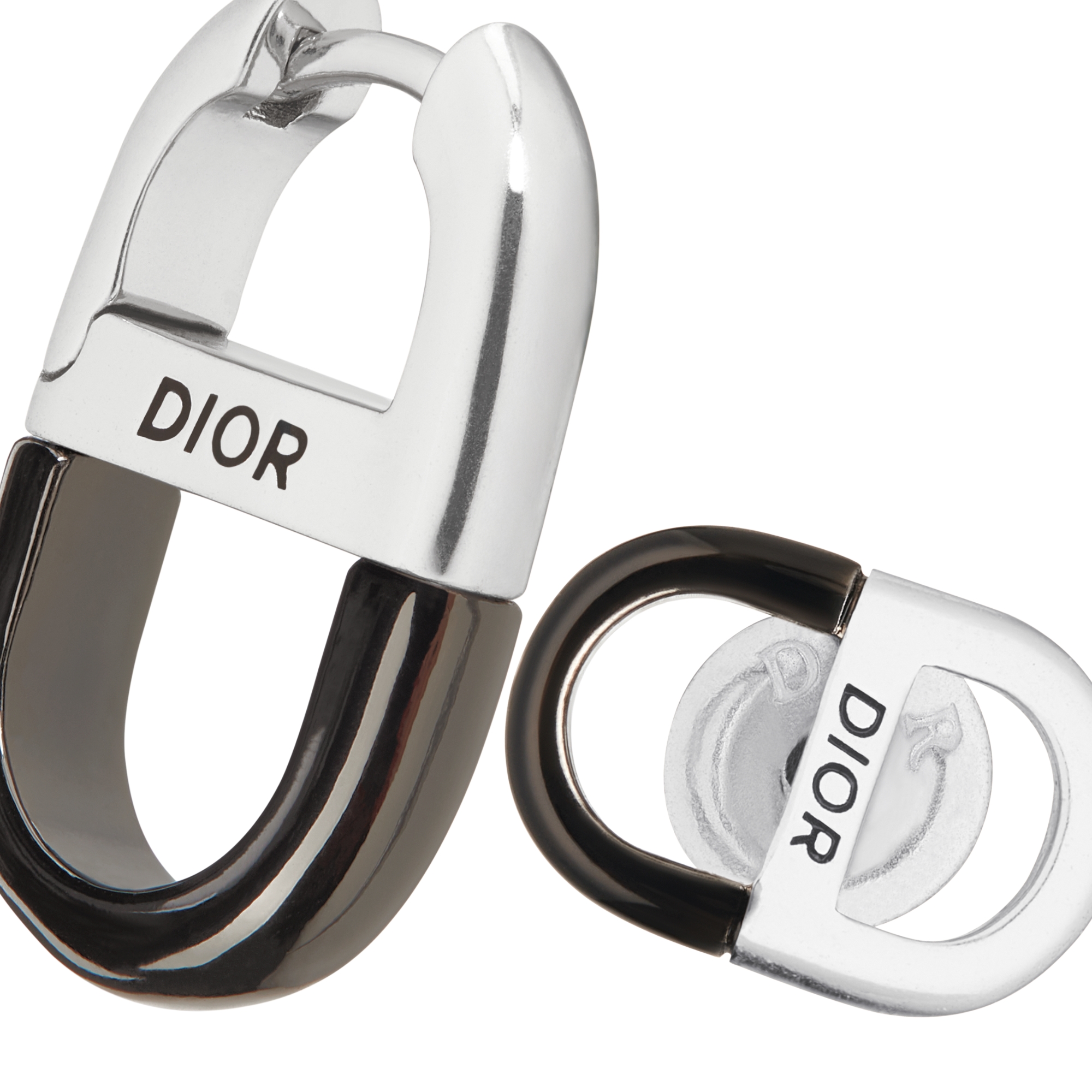 Dior 8 Earrings Silver- and Ruthenium-Finish Brass | DIOR