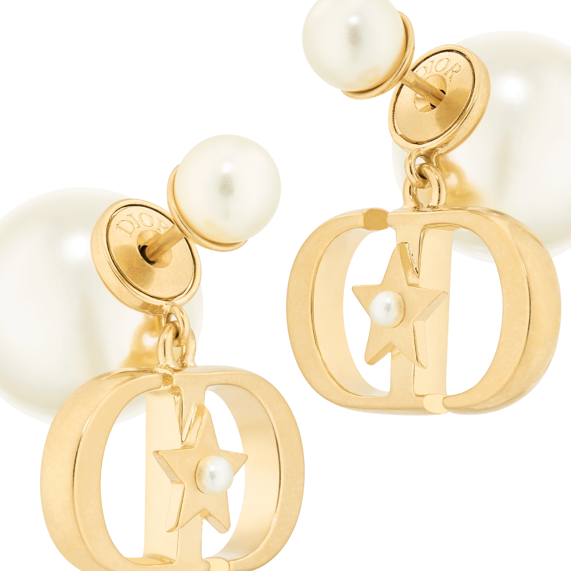 Dior Tribales Earrings Gold-Finish Metal and White Resin Pearls | DIOR