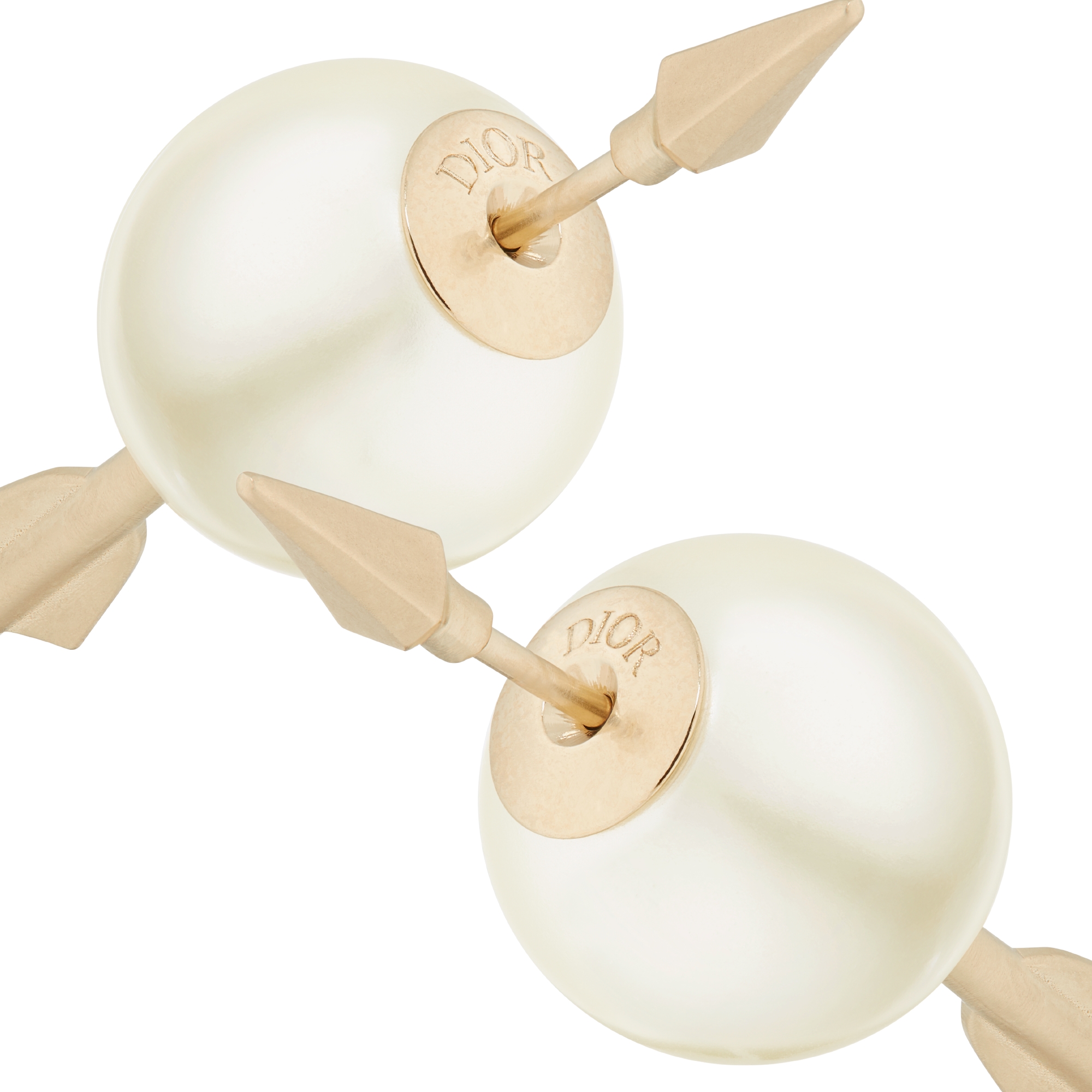 Dior Tribales Earrings Matte Gold-Finish Metal and White Resin Pearls ...