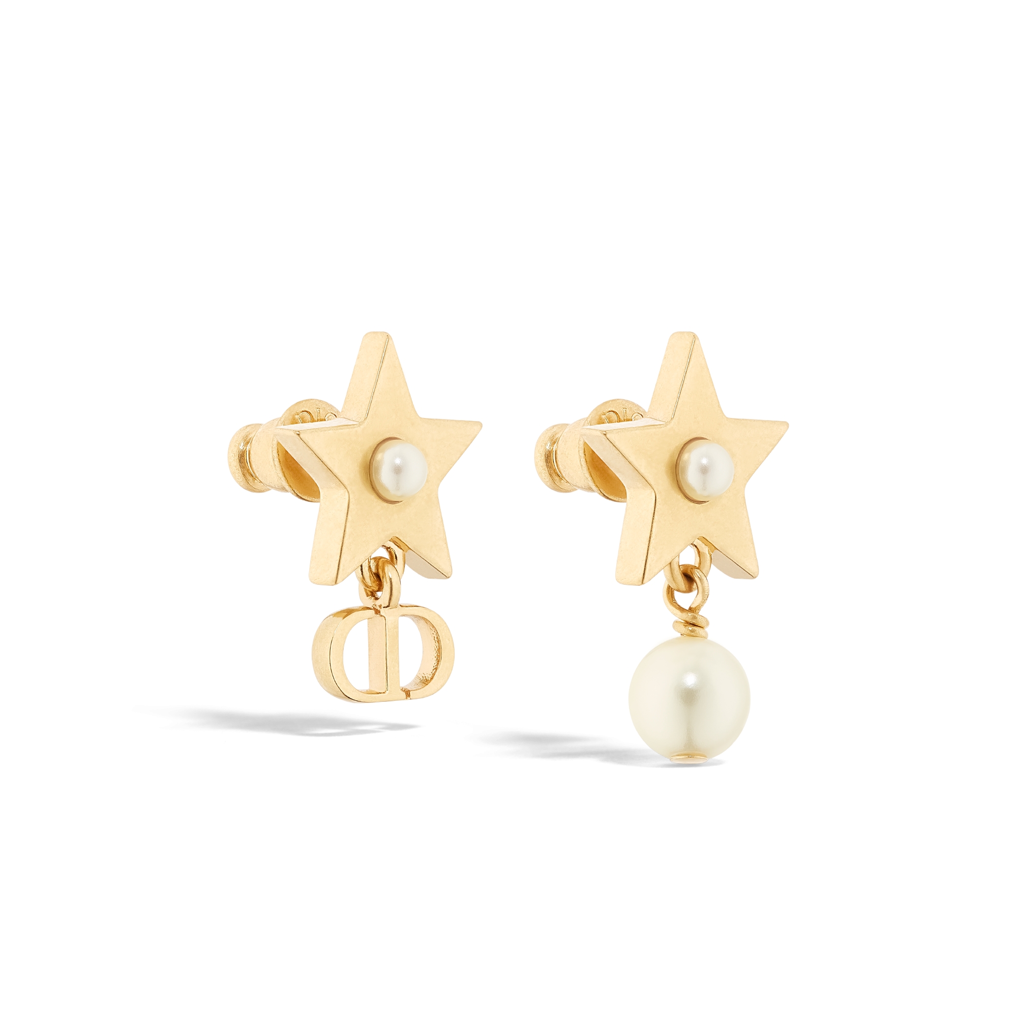 Lucky Dior Earrings Gold-Finish Metal and White Resin Pearls | DIOR