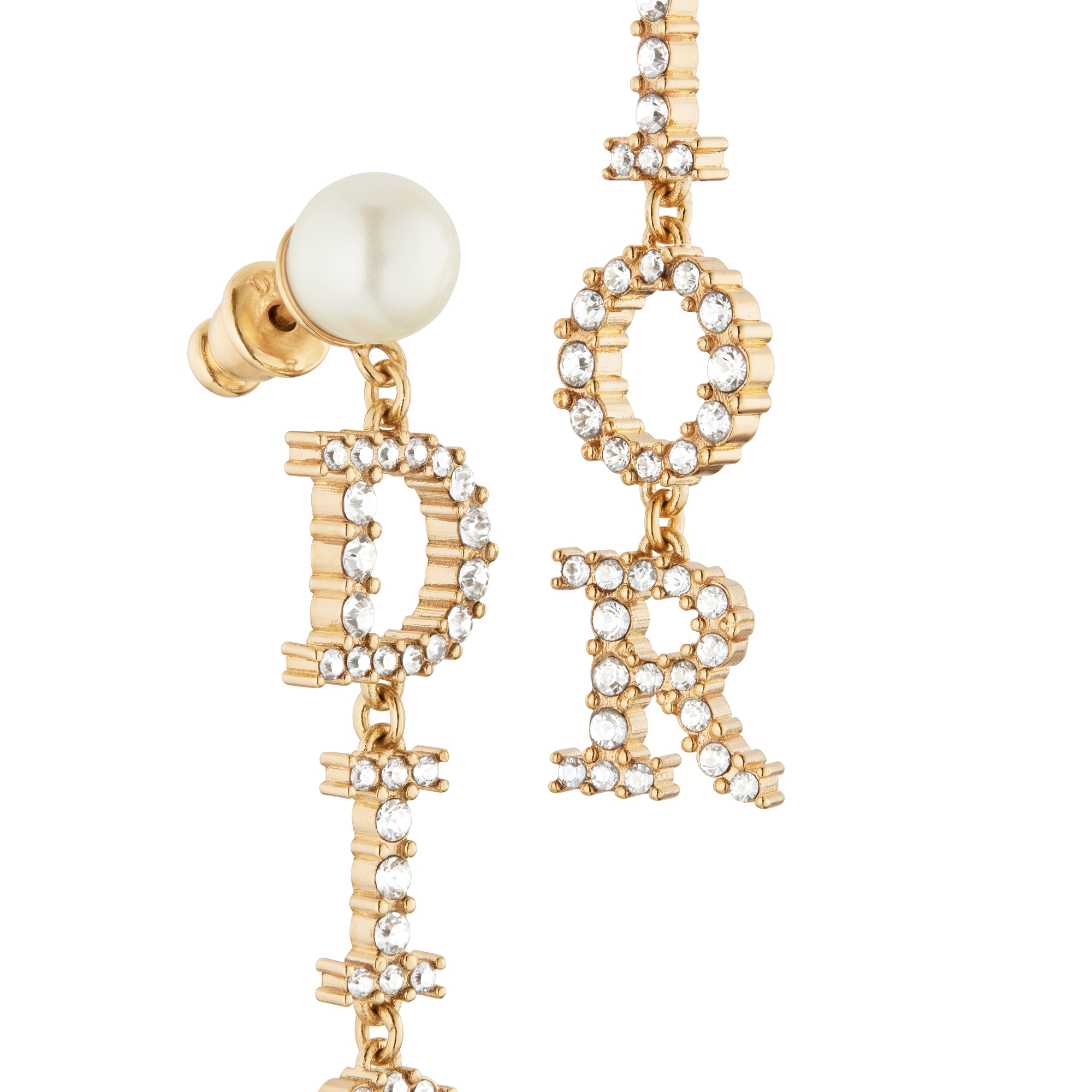 Dio(r)evolution Earrings Gold-Finish Metal with White Resin Pearls and ...