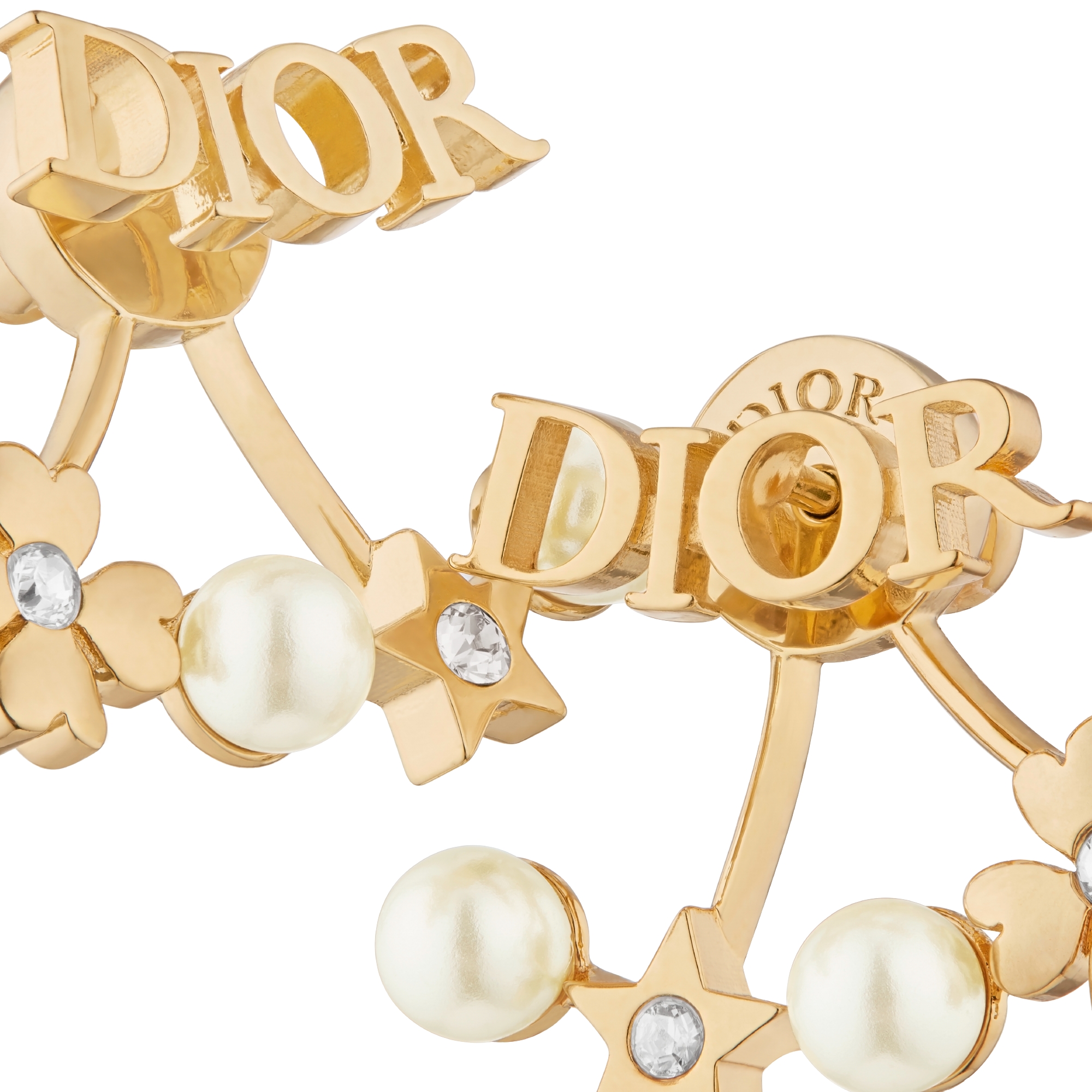Dio(r)evolution Earrings Gold-Finish Metal with White Resin Pearls and ...
