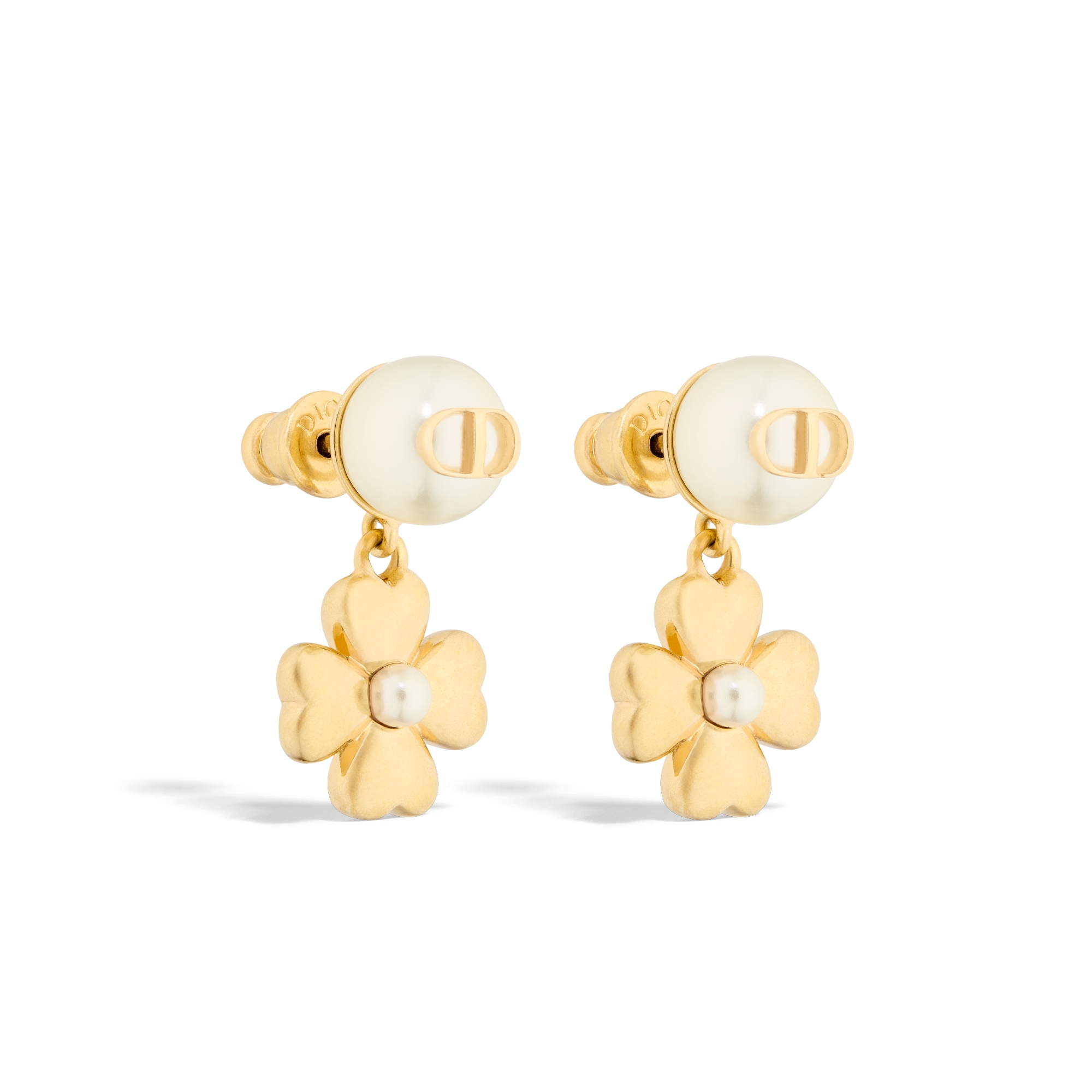Lucky Dior Earrings Gold-Finish Metal and White Resin Pearls | DIOR