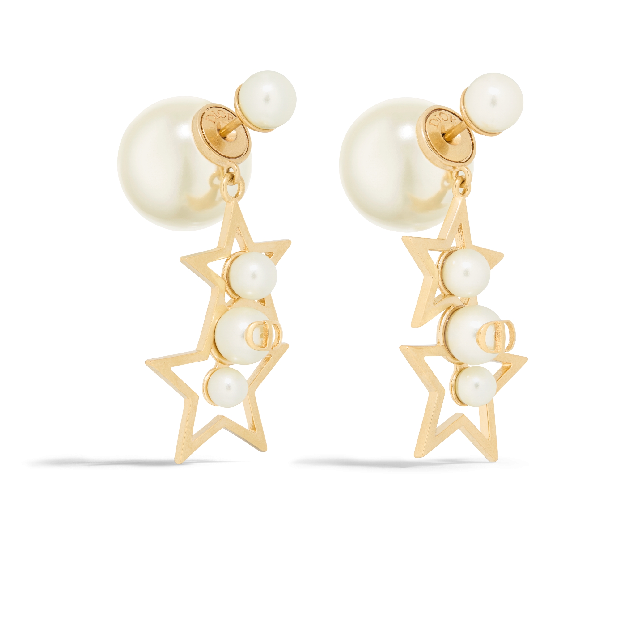 Dior Tribales Earrings Gold-Finish Metal and White Resin Pearls | DIOR