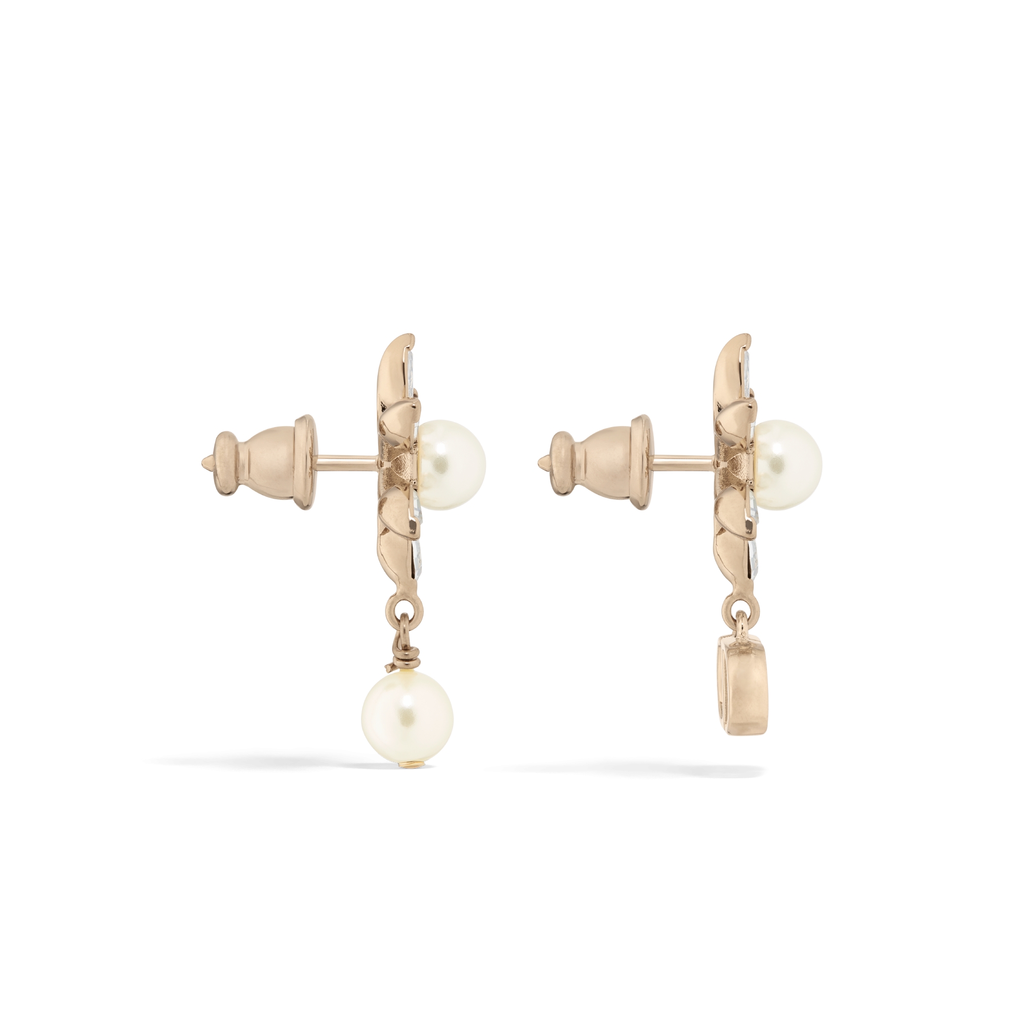 Bloom in Dior Earrings Gold-Finish Metal with White Resin Pearls and ...