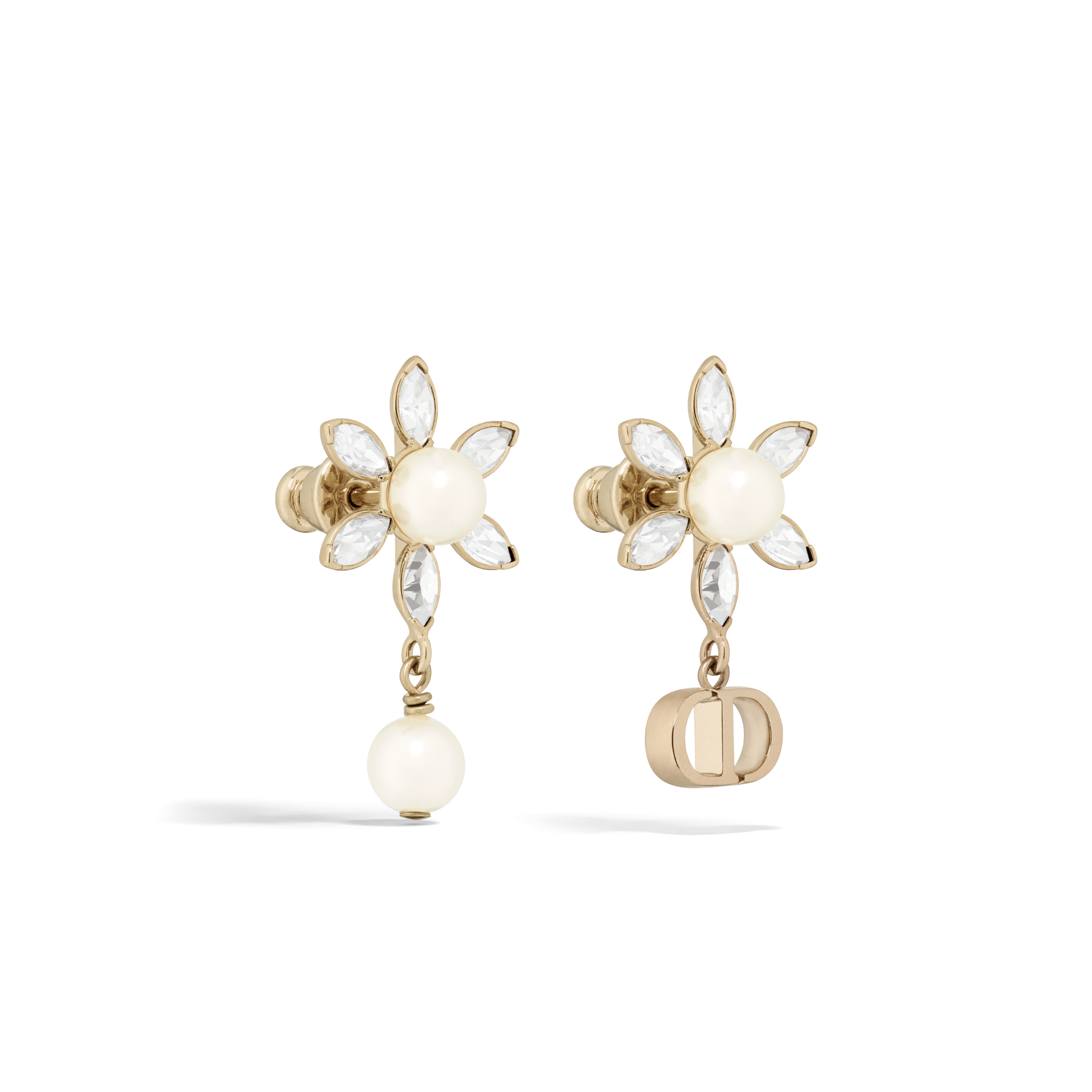 Bloom in Dior Earrings Gold-Finish Metal with White Resin Pearls and ...