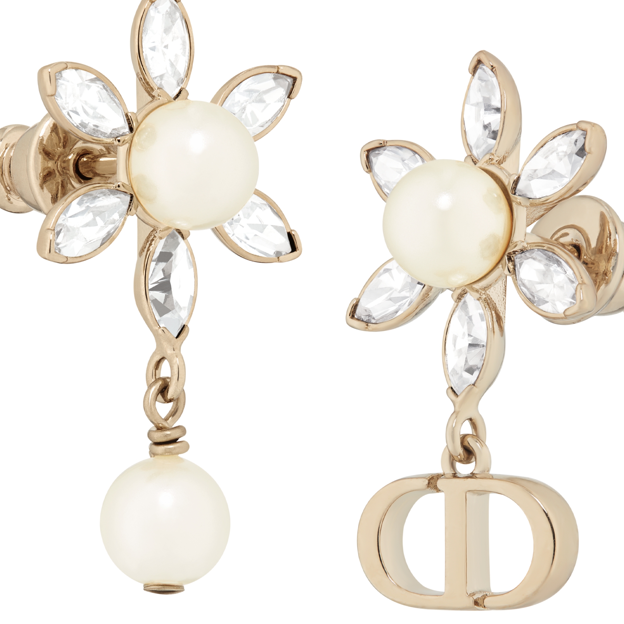 Bloom in Dior Earrings Gold-Finish Metal with White Resin Pearls and ...