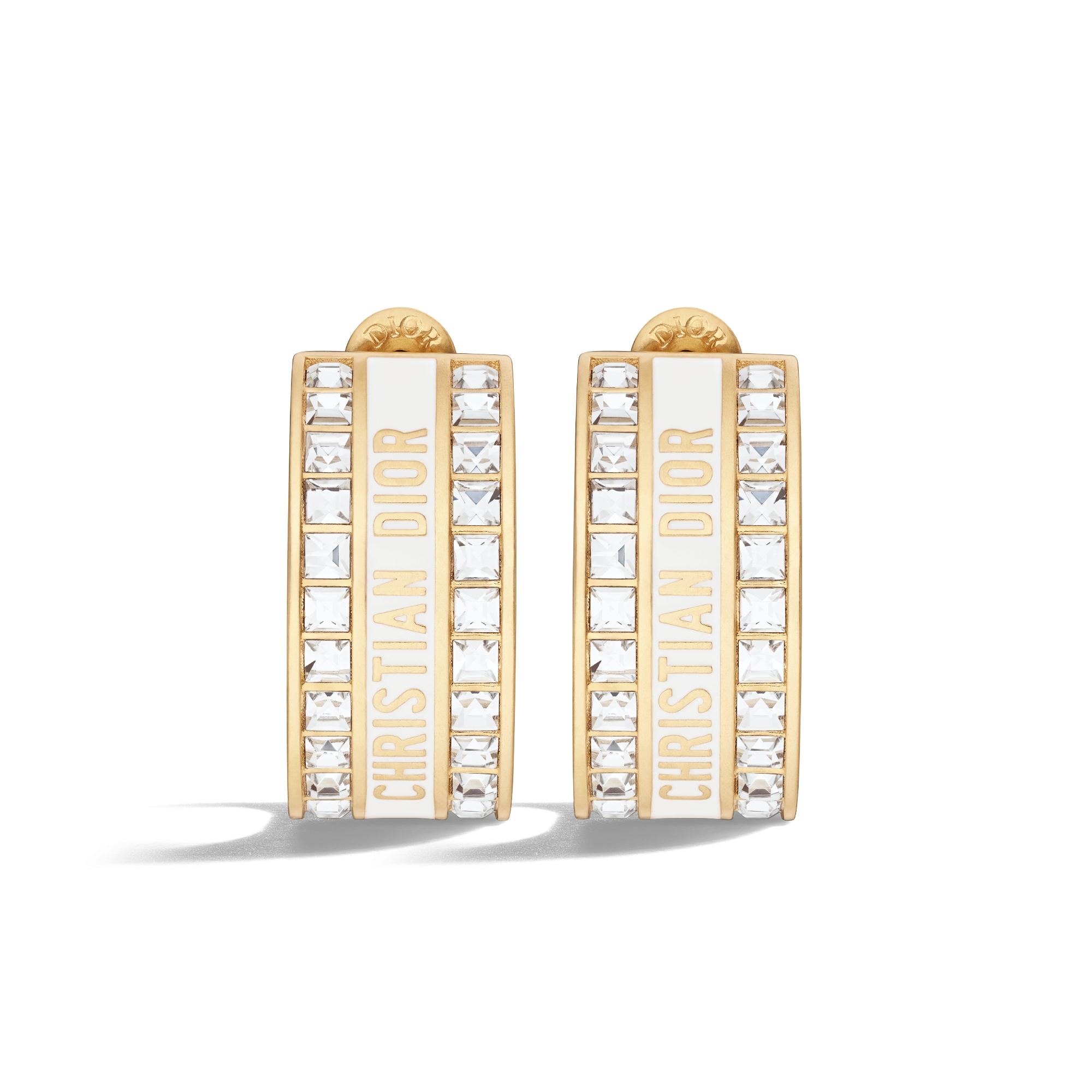 Dior Night Code Hoop Earrings Gold-Finish Metal, White Crystals and ...