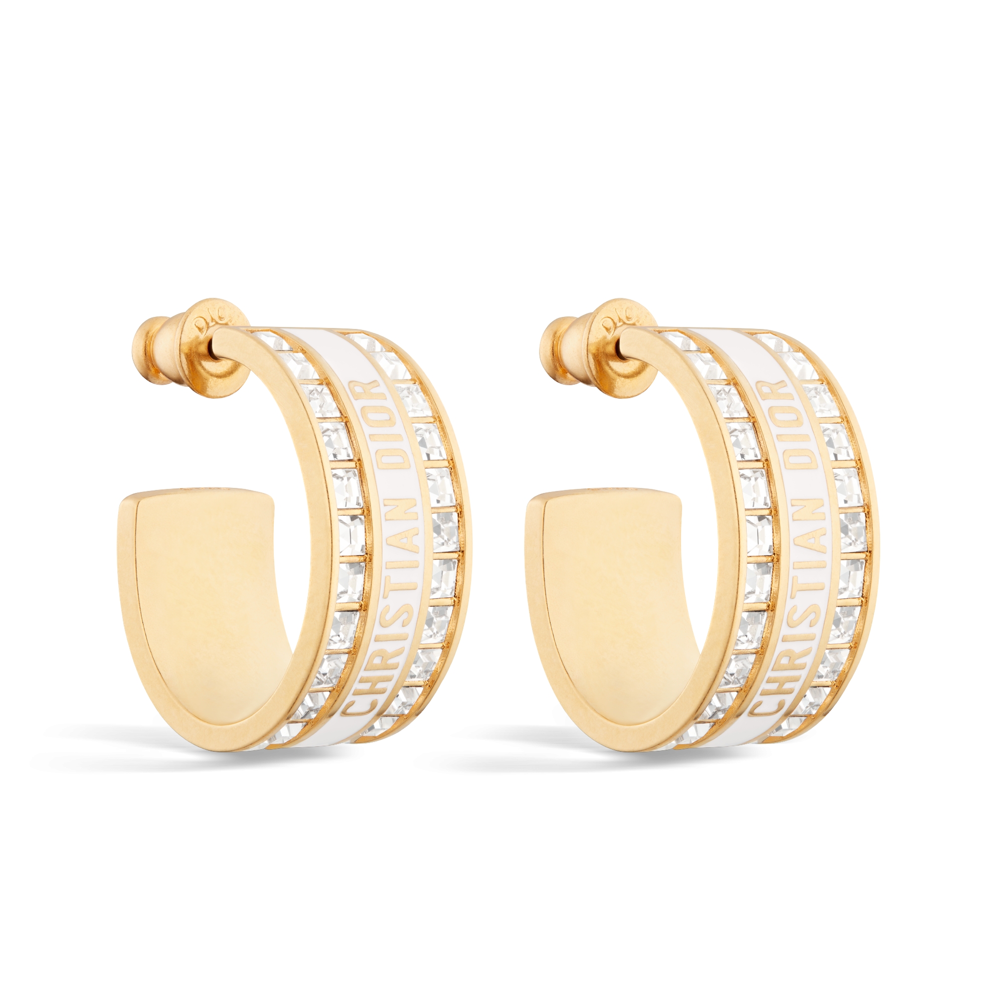 Dior Night Code Hoop Earrings Gold-Finish Metal, White Crystals and ...
