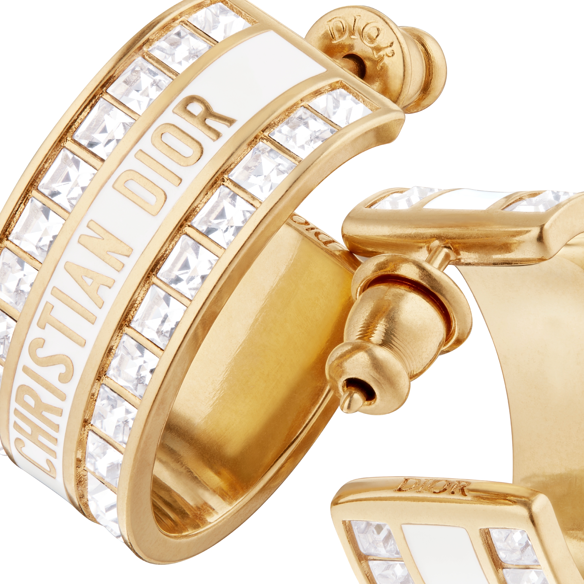 Dior Night Code Hoop Earrings Gold-Finish Metal, White Crystals and ...