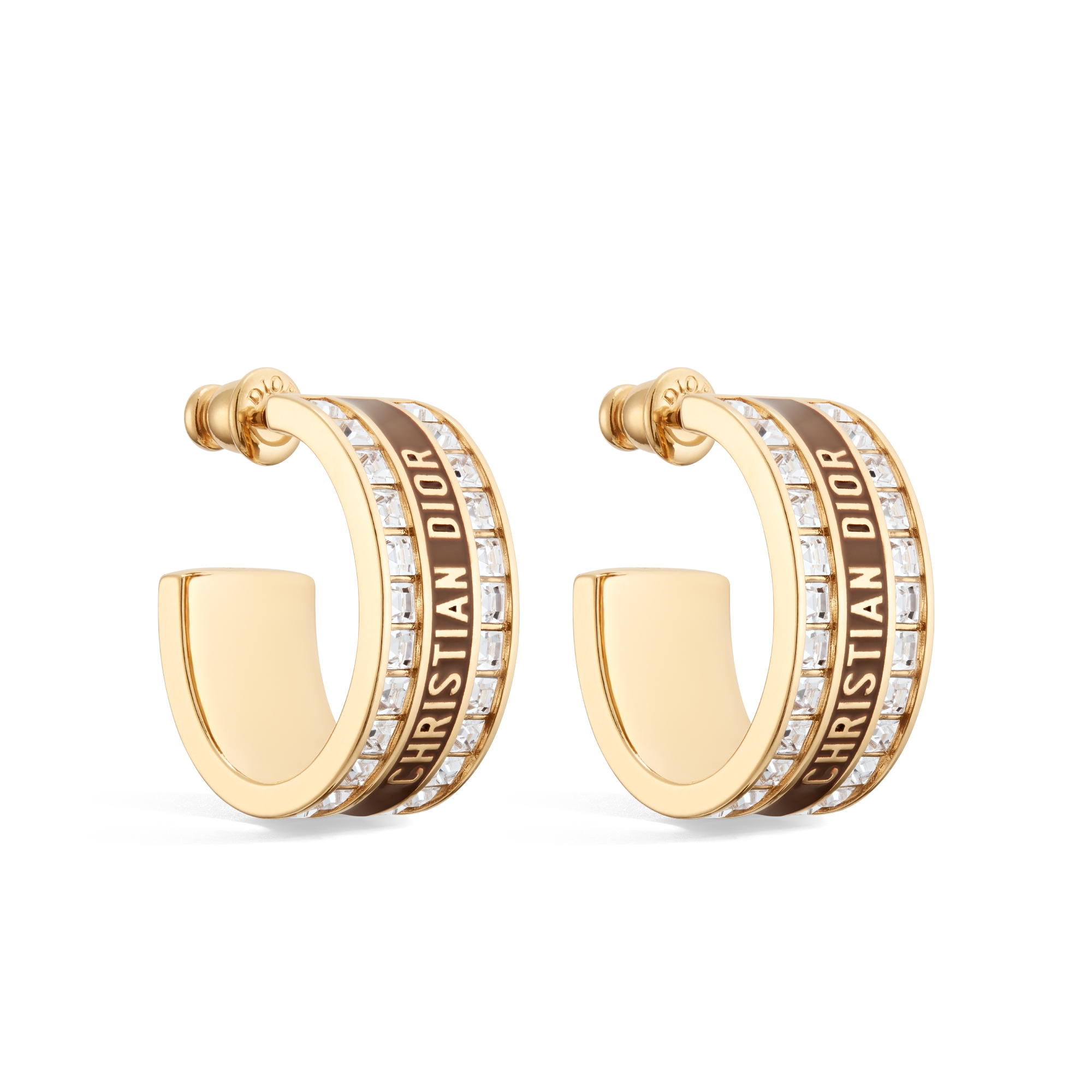 Dior Night Code Hoop Earrings Gold-Finish Metal, White Crystals and ...