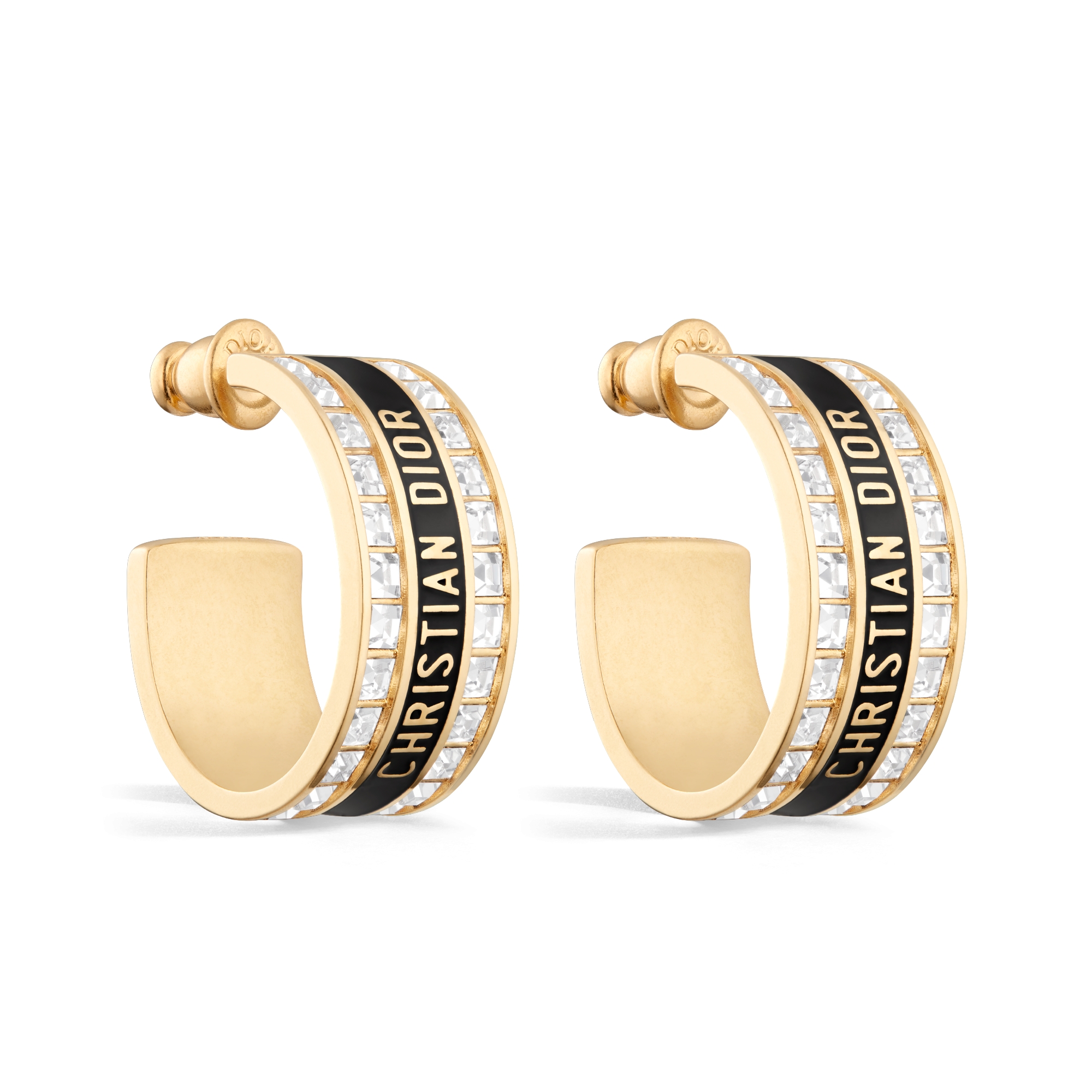 Dior Night Code Hoop Earrings Gold-Finish Metal, White Crystals and ...