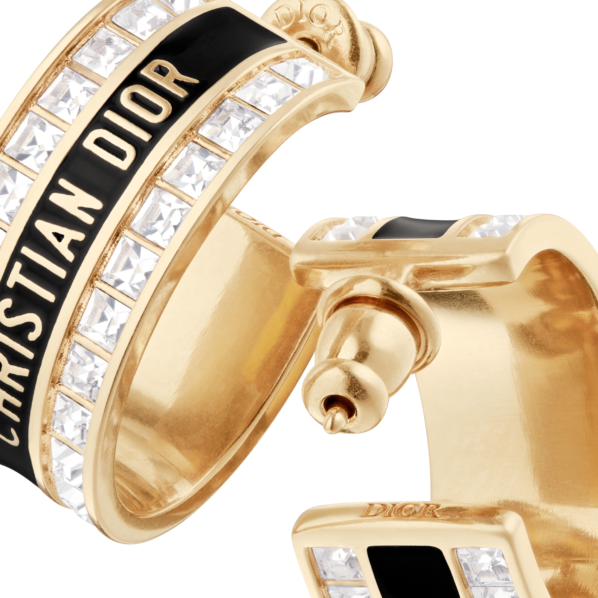 Dior Night Code Hoop Earrings Gold-Finish Metal, White Crystals and ...