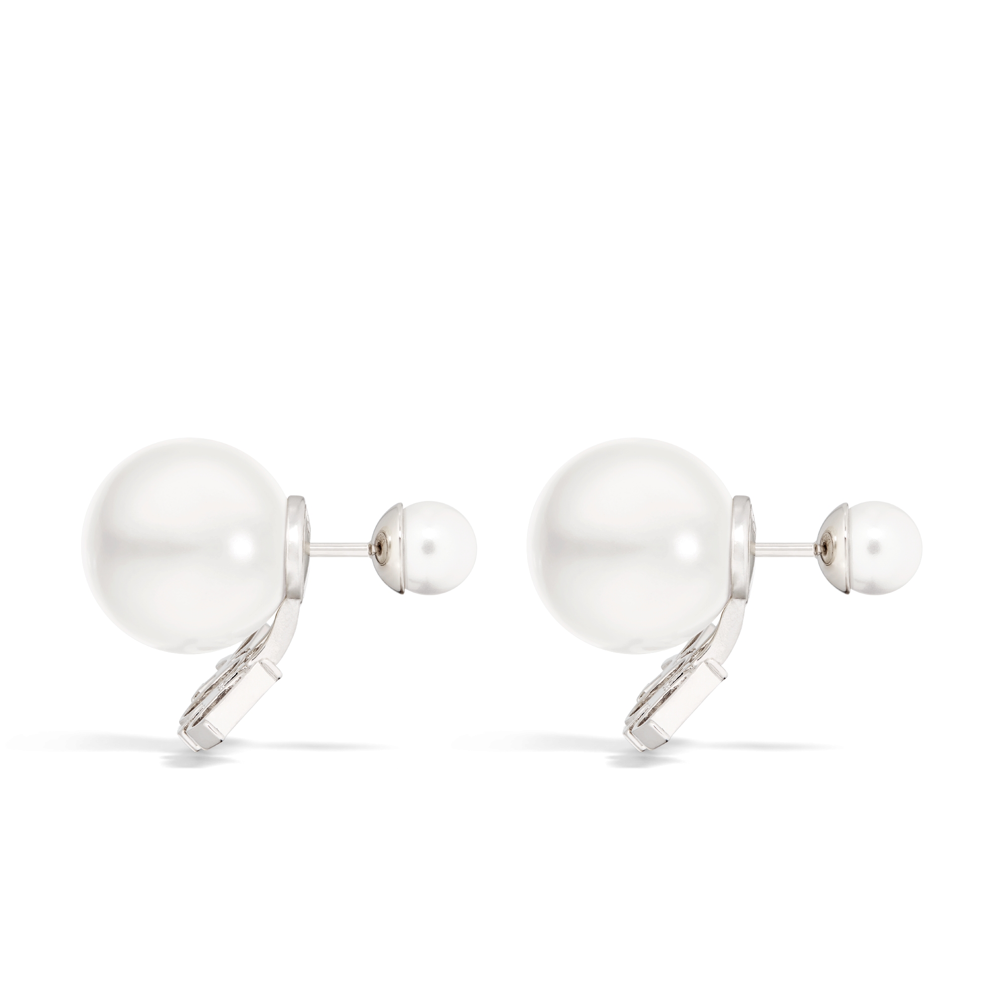 Dior Tribales Earrings Silver-Finish Metal with White Resin Pearls | DIOR