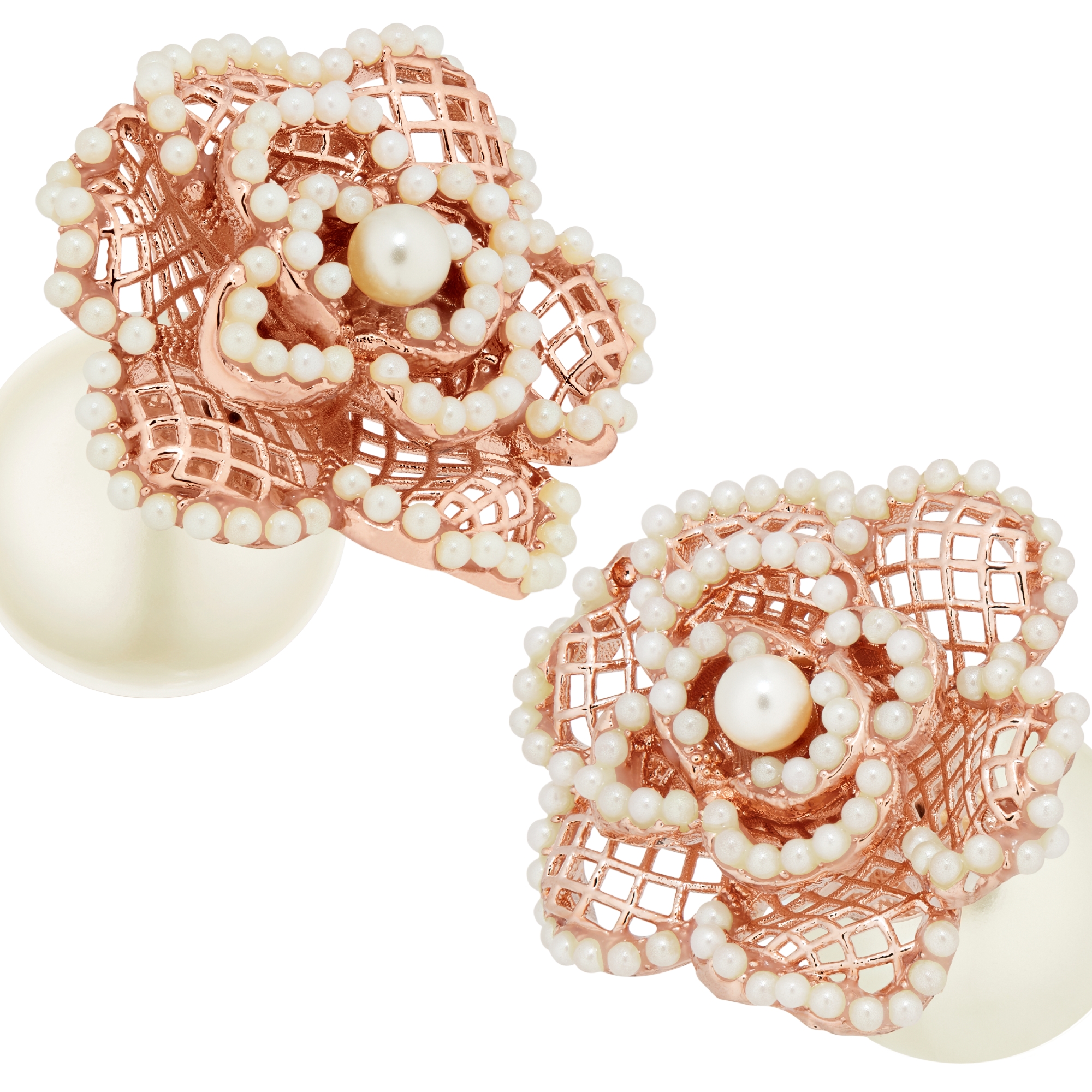 Dior Tribales Earrings Pink-Finish Metal and White Resin Pearls | DIOR