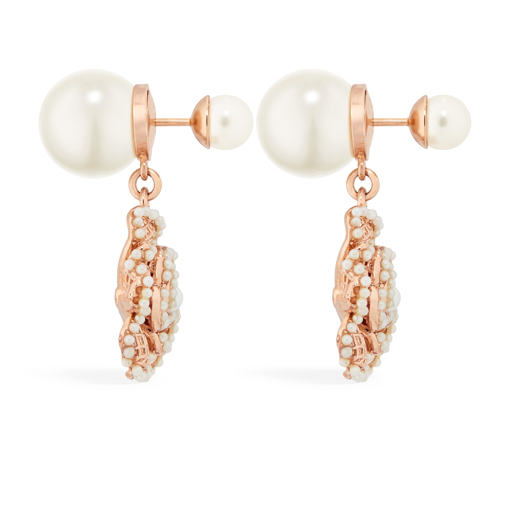 Dior Tribales Earrings Pink-Finish Metal and White Resin Pearls | DIOR