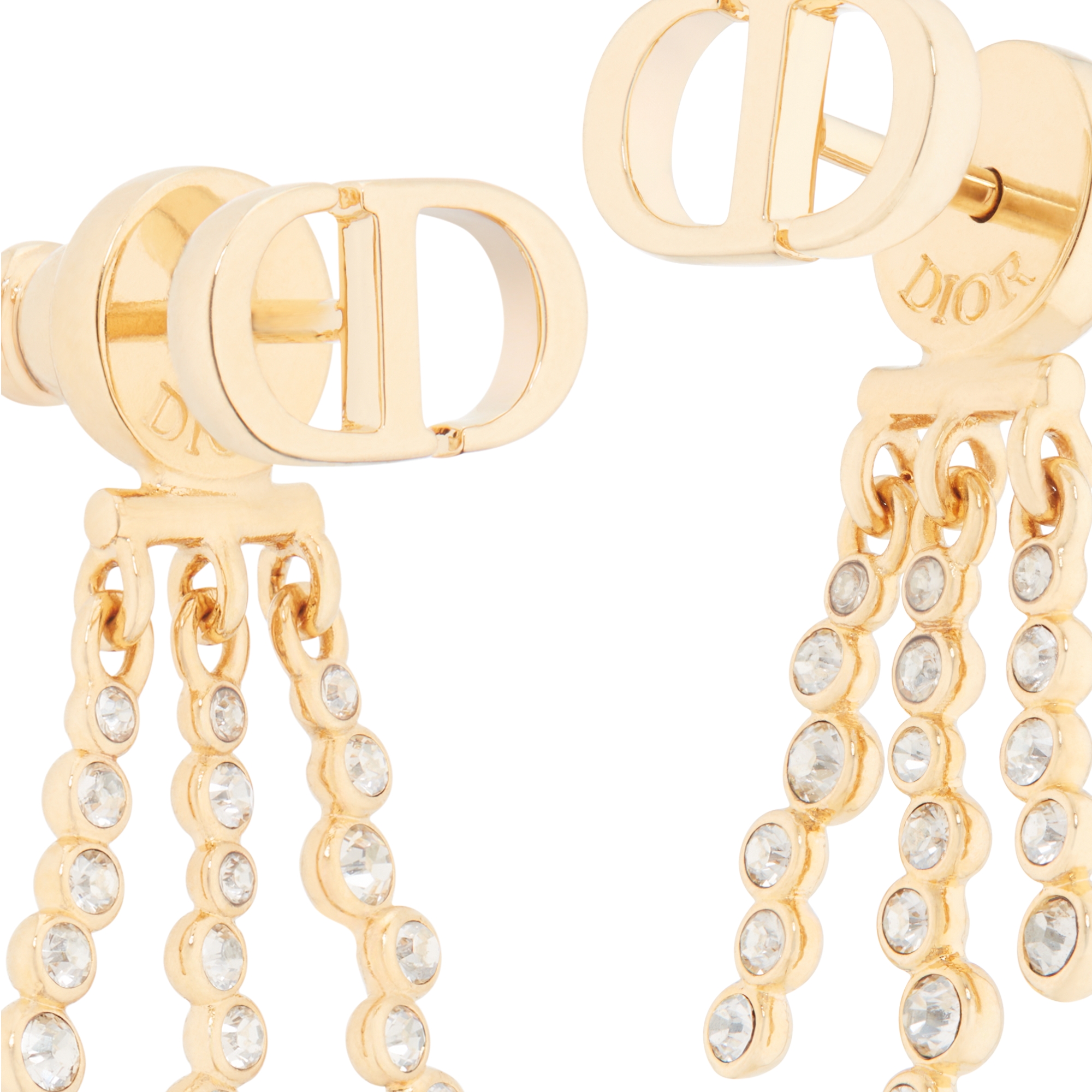 Petit CD Earrings Gold-Finish Metal and Silver-Tone Crystals | DIOR