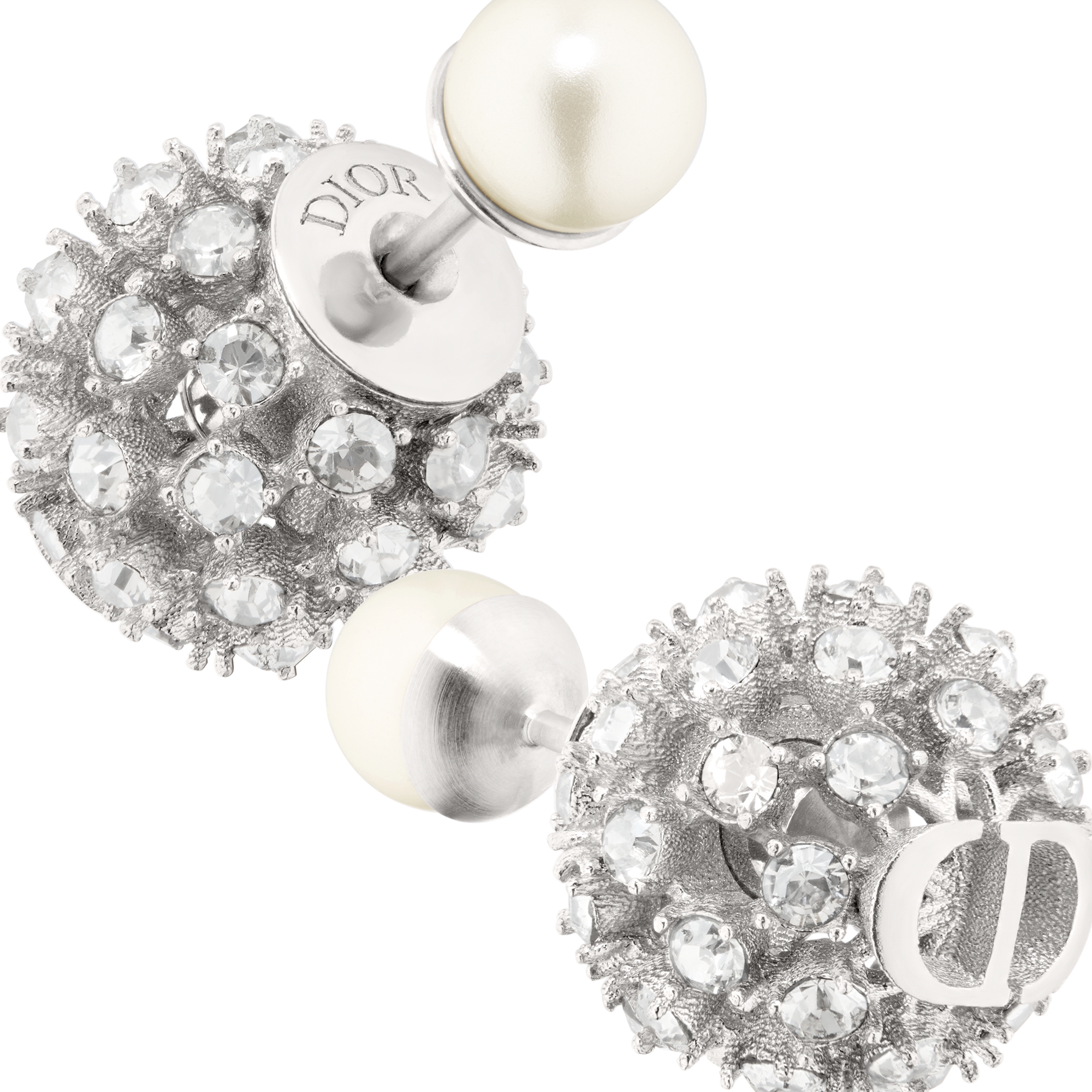 Dior Tribales Earrings Silver-Finish Metal with White Resin Pearls and ...