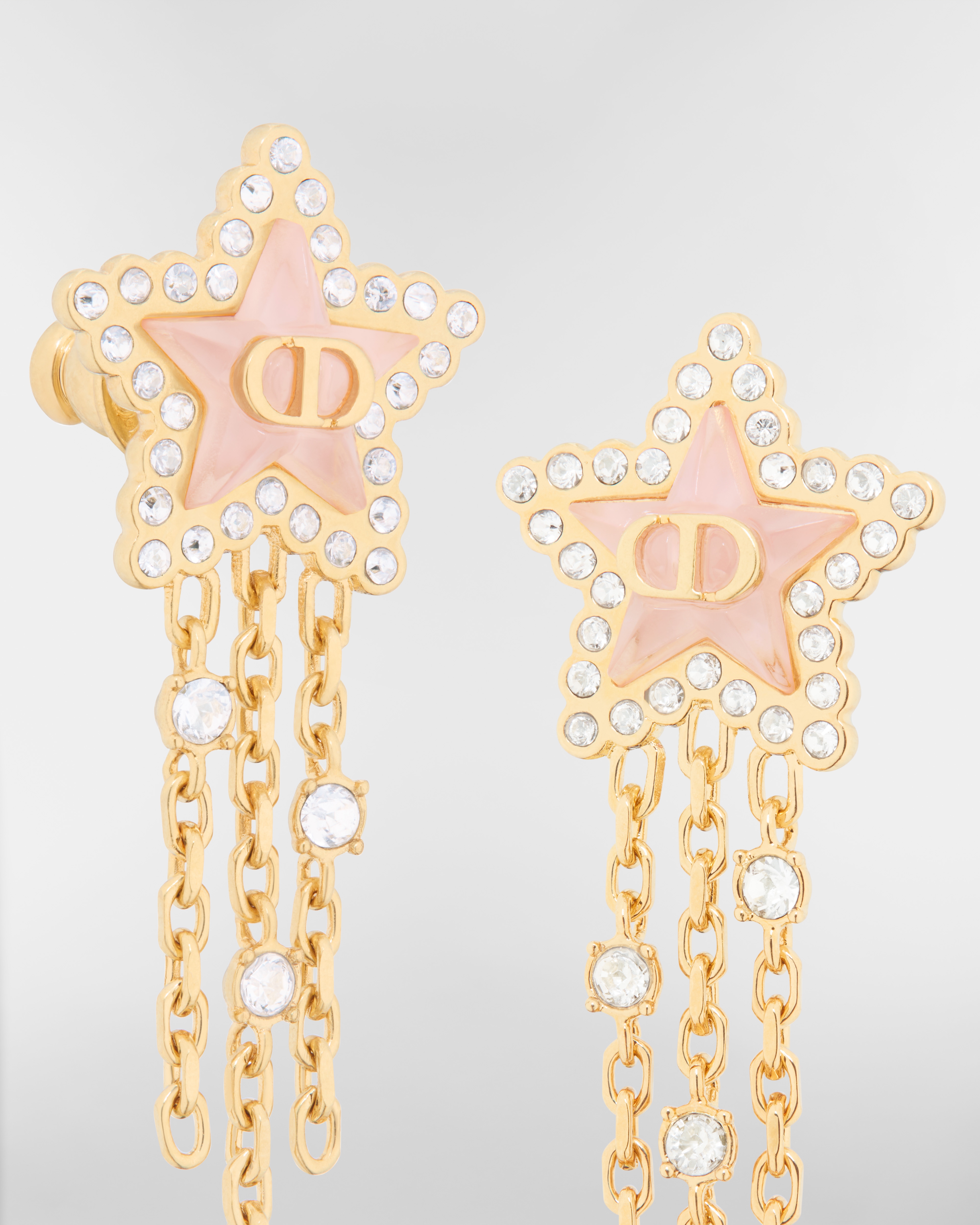 Petit CD Lucky Baroque Earrings Gold-Finish Metal, Silver-Tone Crystals ...