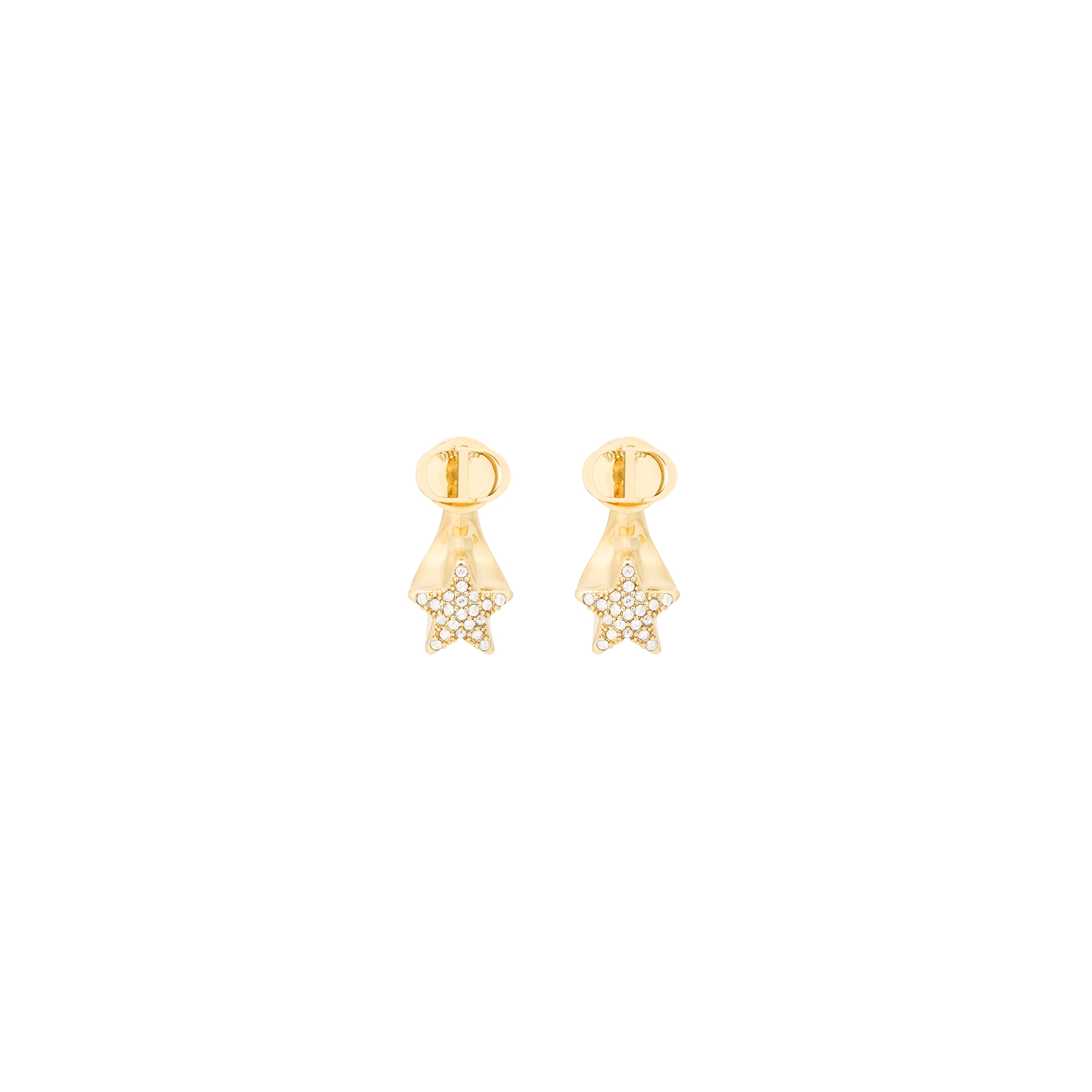 Dior Star Earrings Gold-Finish Metal and Silver-Tone Crystals | DIOR