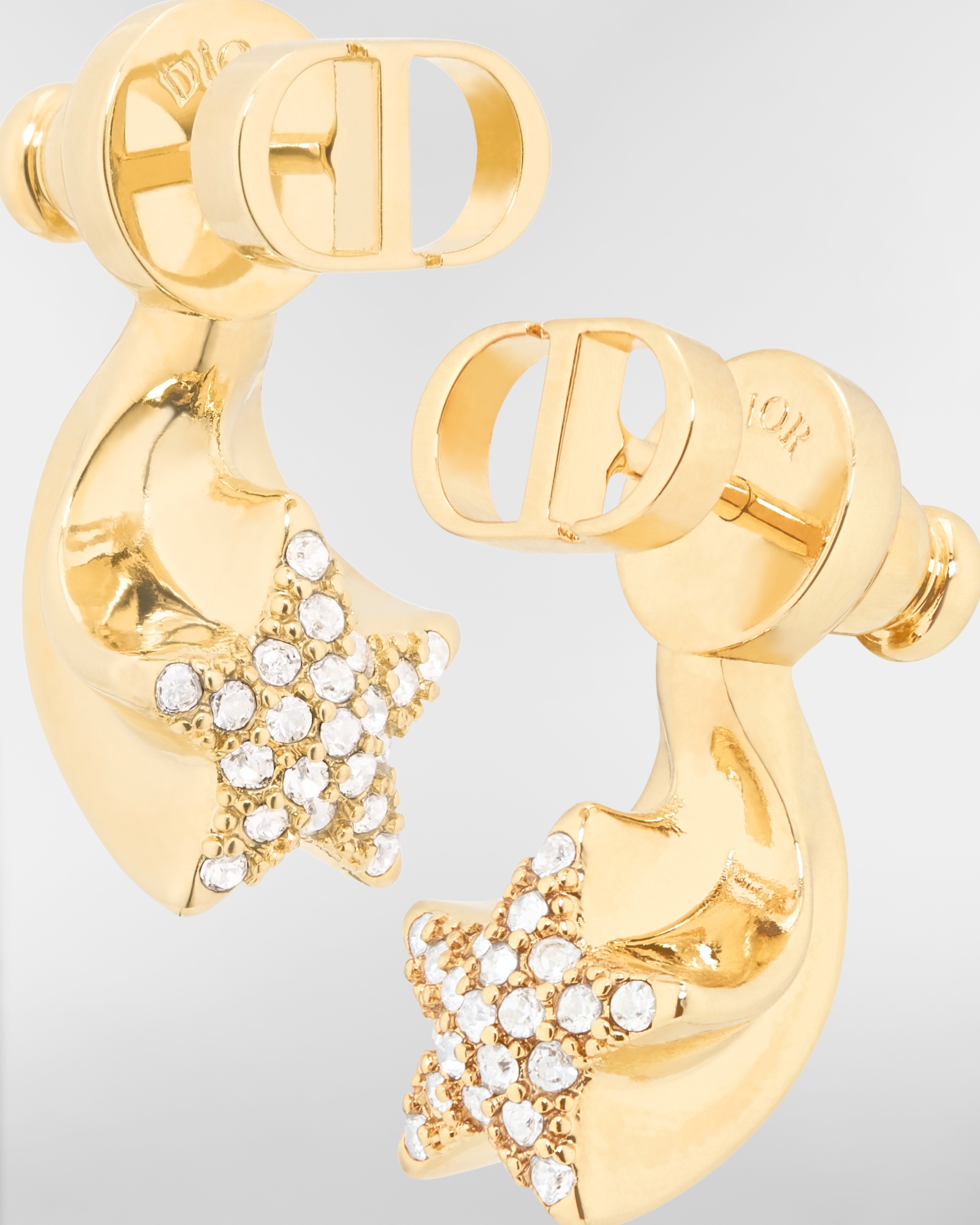 Pendientes Dior Star Metal dorado y cristales plateados | DIOR