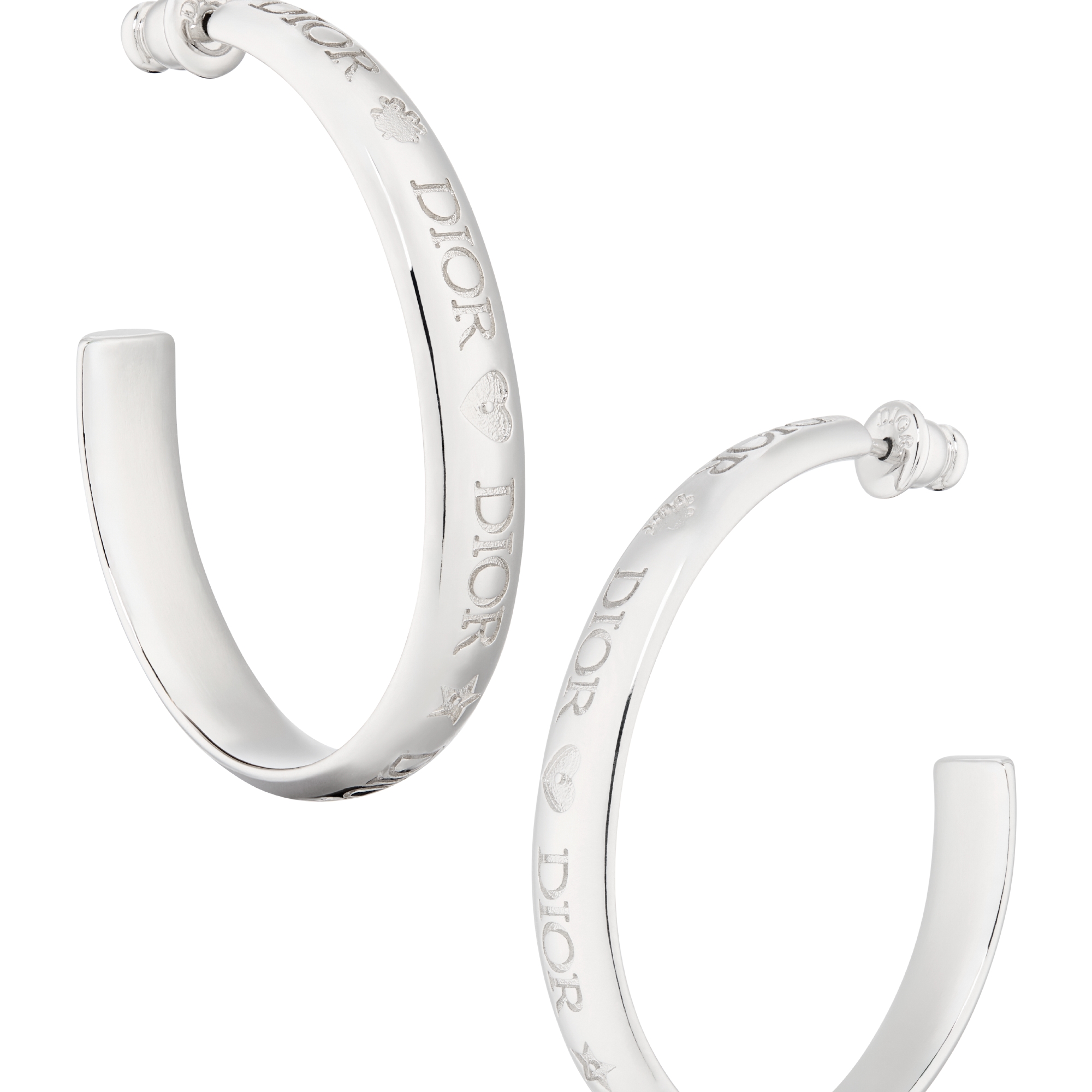 Dior Trésor Hoop Earrings Silver-Finish Metal | DIOR