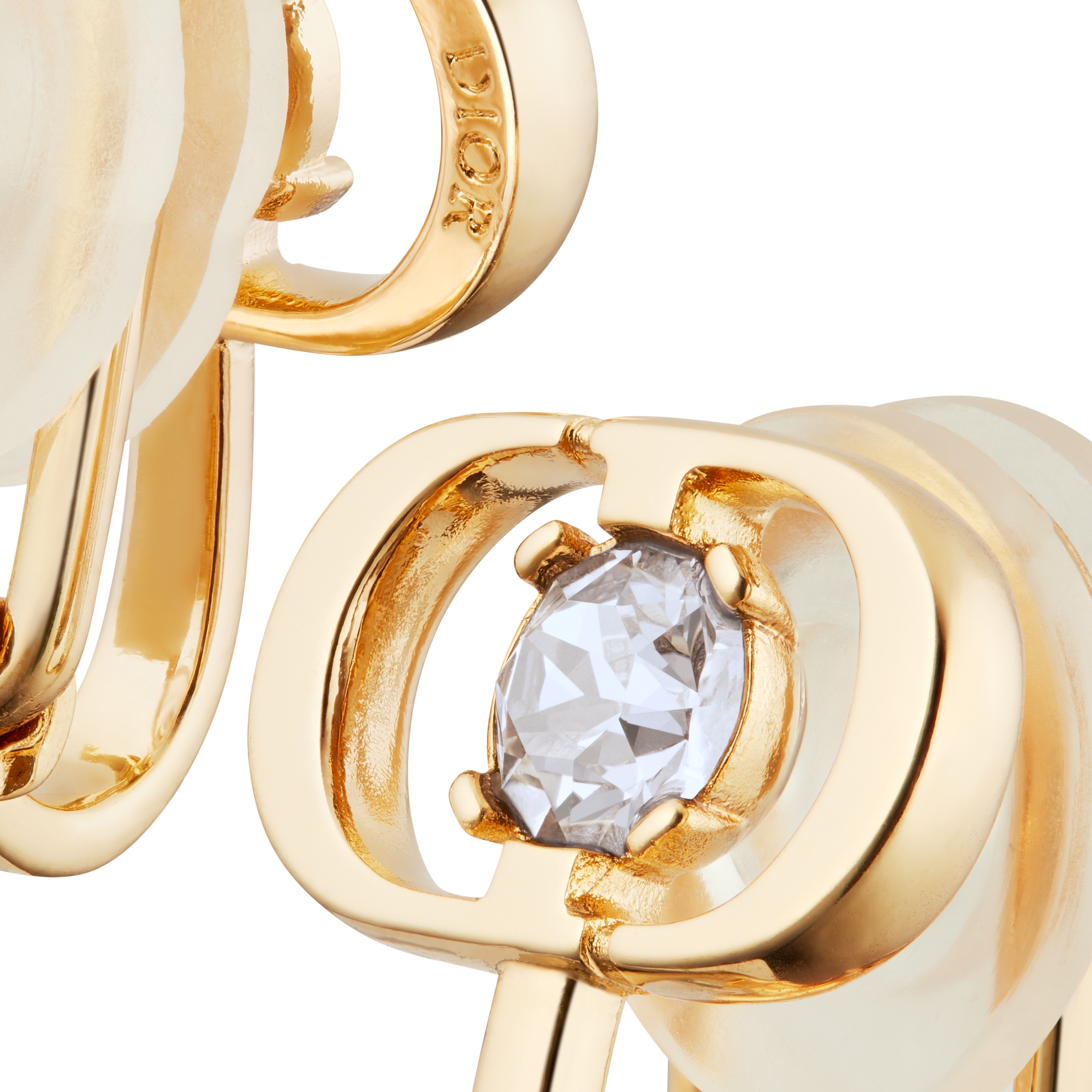 Petit CD Jolie Clip-On Stud Earrings Gold-Finish Metal and Silver-Tone ...
