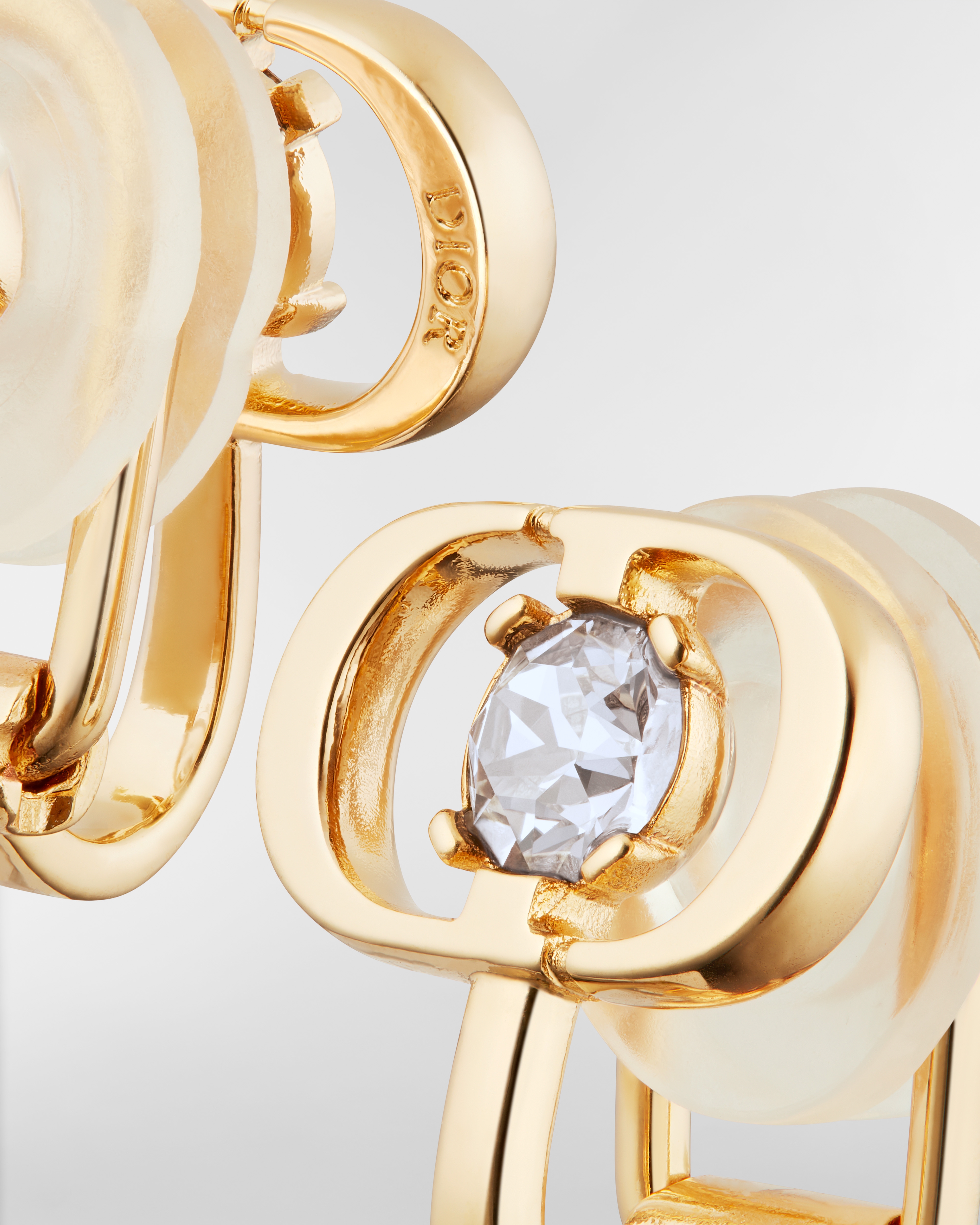 Petit CD Jolie Clip-On Stud Earrings Gold-Finish Metal and Silver-Tone ...