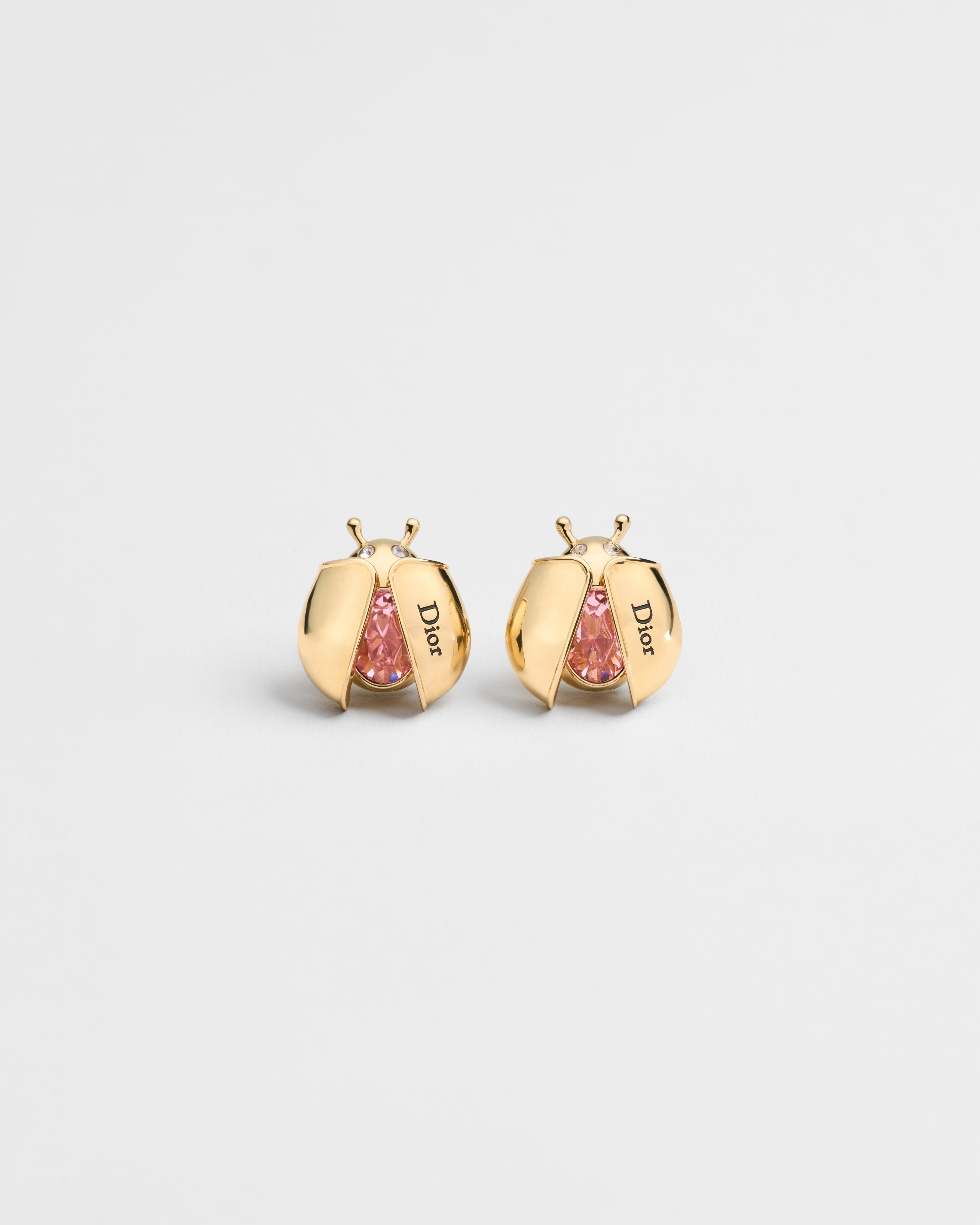Dior Lady Spark Stud Earrings Gold-Finish Metal, Crystals and Pink ...