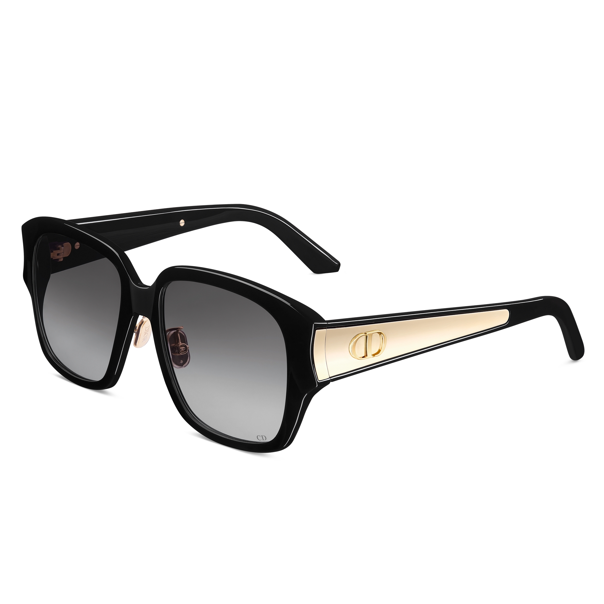 DiorGlow S2F แว่นกันแดดทรงสี่เหลี่ยมจัตุรัสสีดํา | DIOR