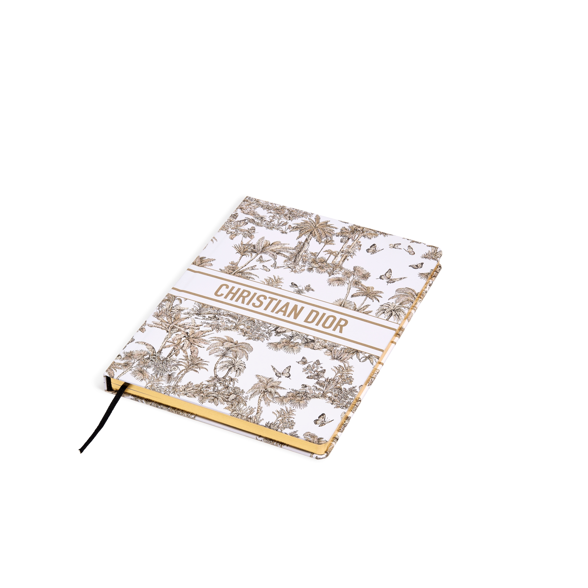 Large Notebook Cover with Beige and White Toile de Jouy Palms Motif | DIOR