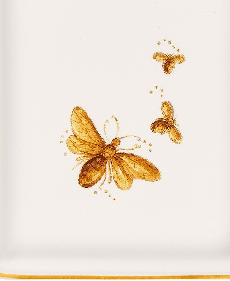 Side Plate White and Gold-Tone Dior Bees | DIOR