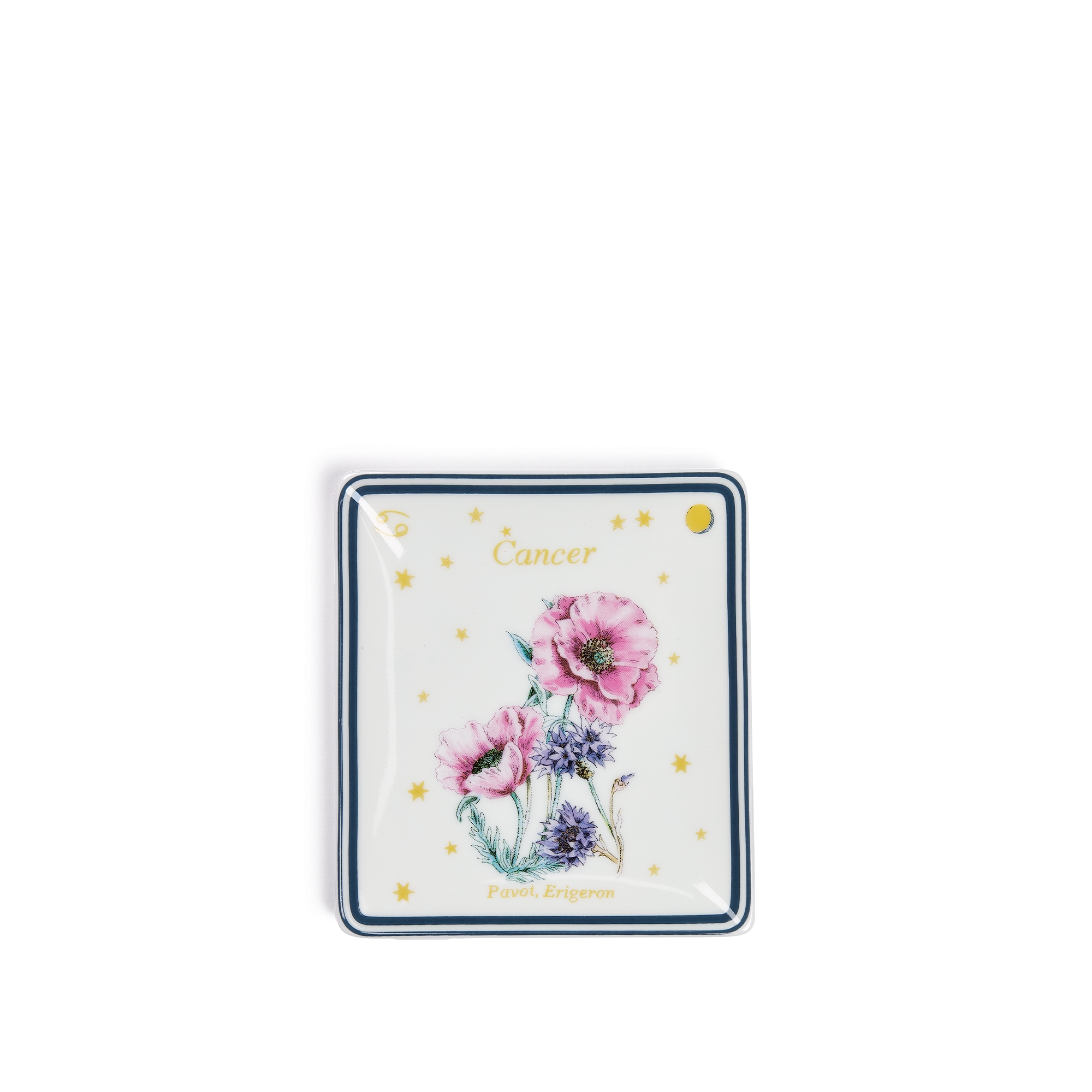 Trinket Tray Ecru Limoges Porcelain with Multicolor Fleur du Zodiac ...