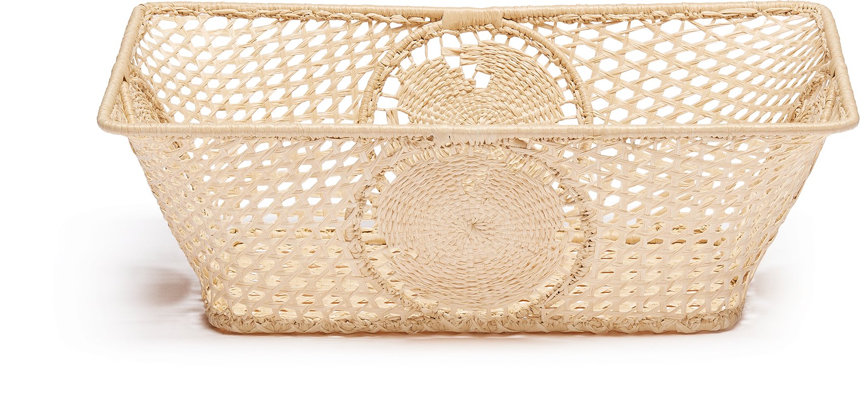 Set of Two Rectangular Baskets Natural Raffia-Effect Fabric | DIOR