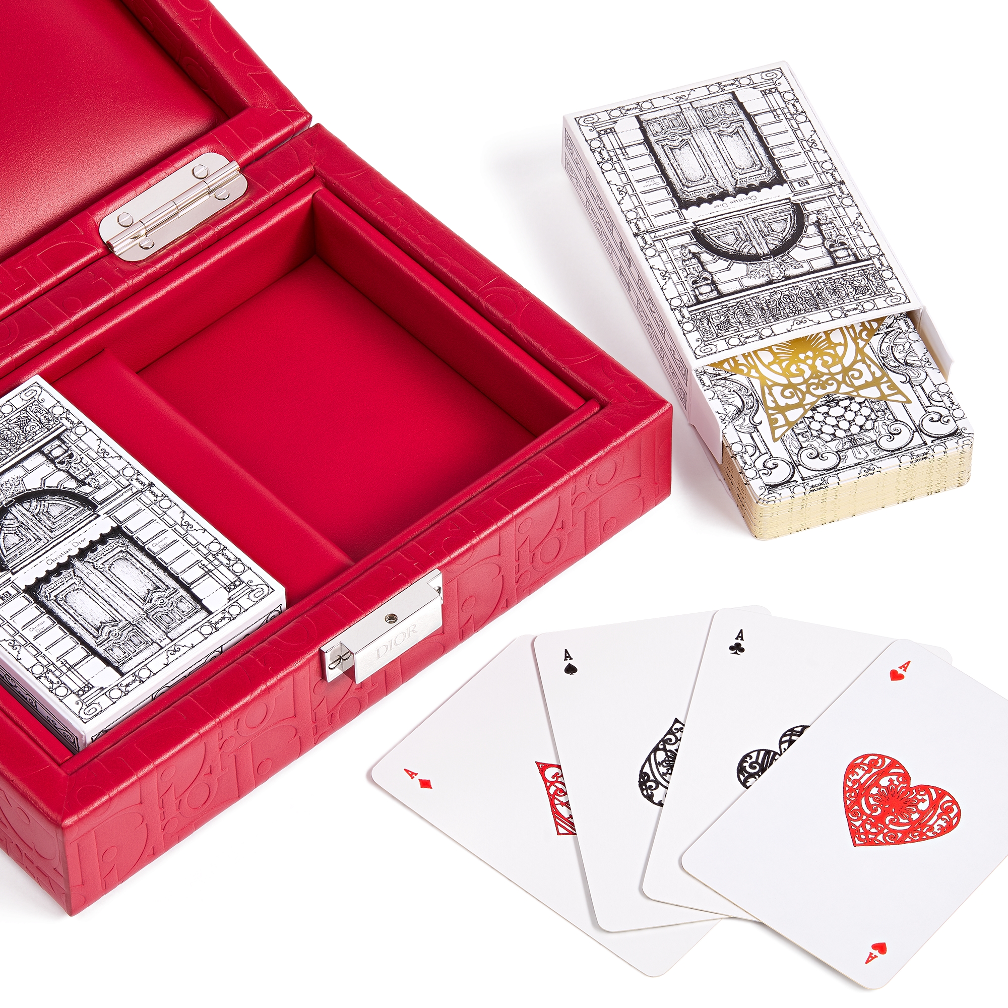 Playing Cards Case Red Dior Oblique | DIOR