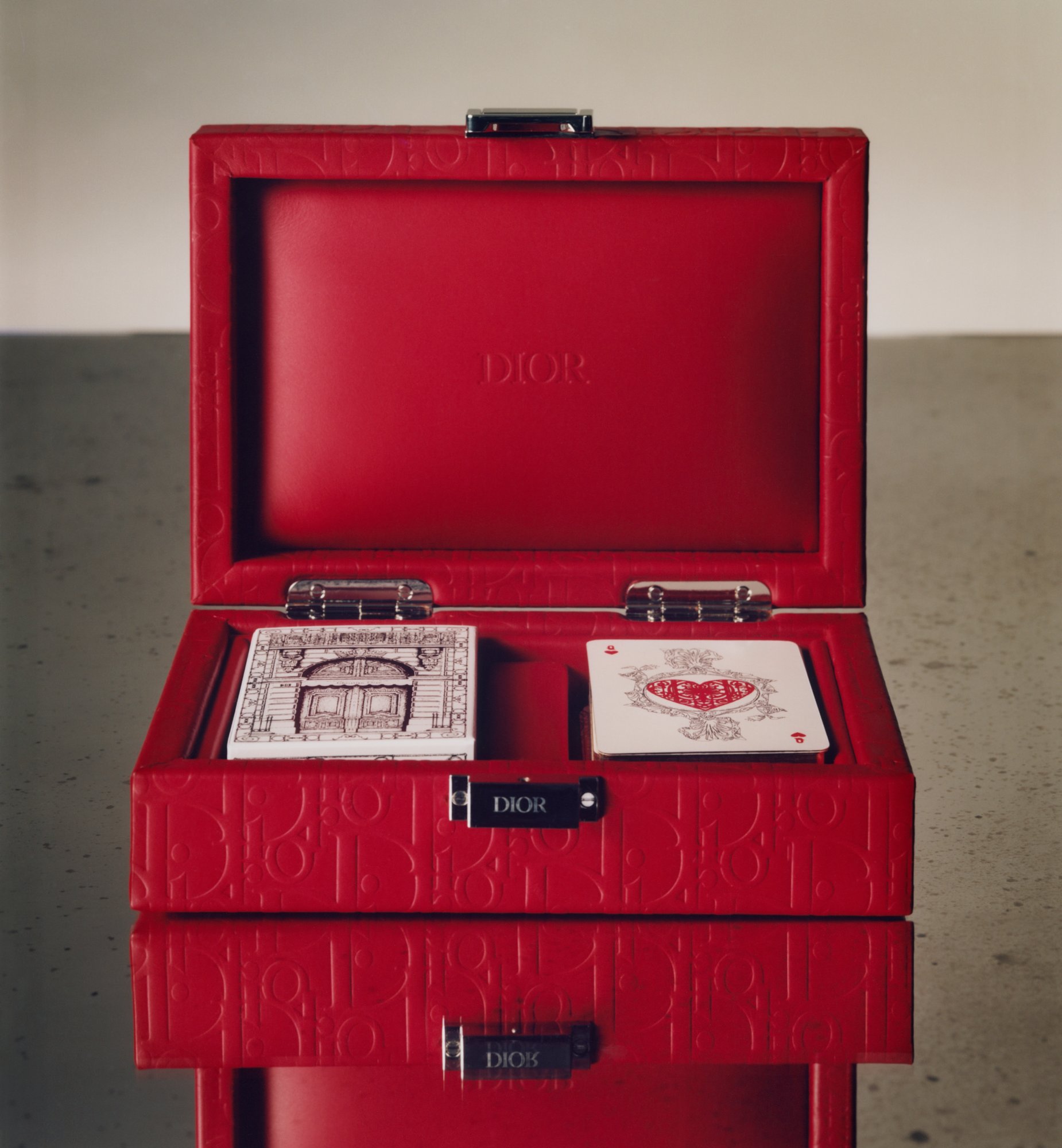 Playing Cards Case Red Dior Oblique | DIOR