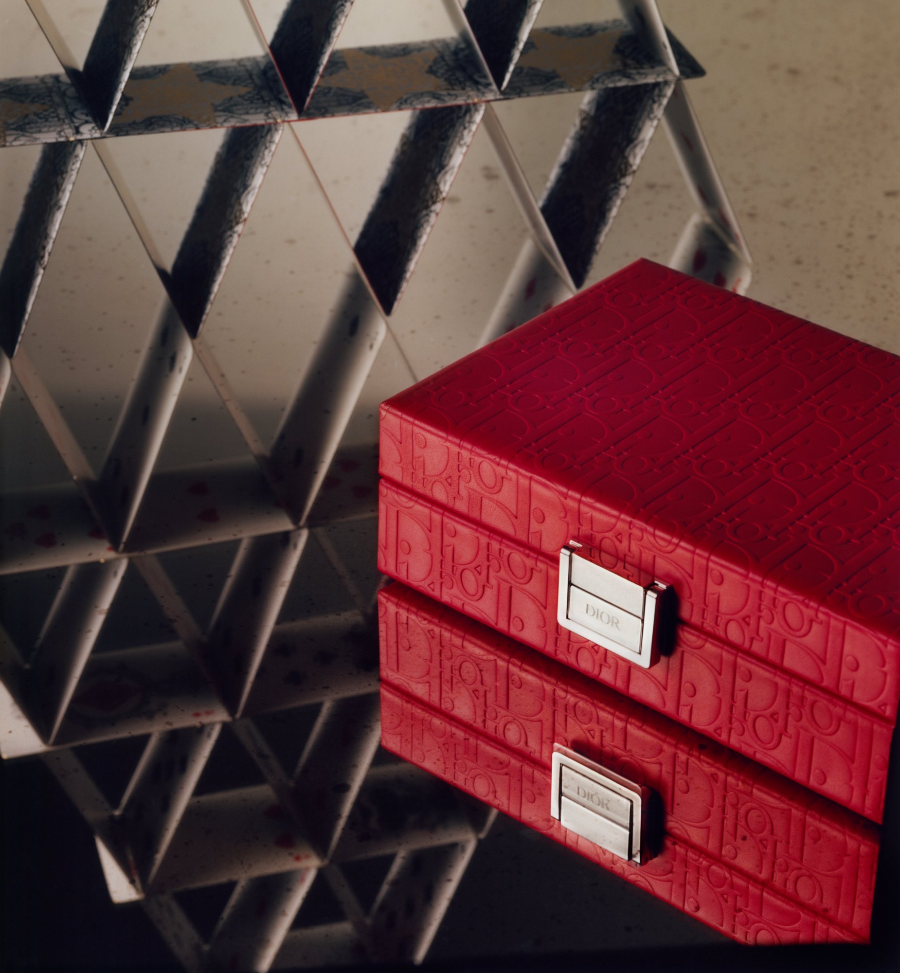 Box mit Spielkarten Dior Oblique in Rot | DIOR