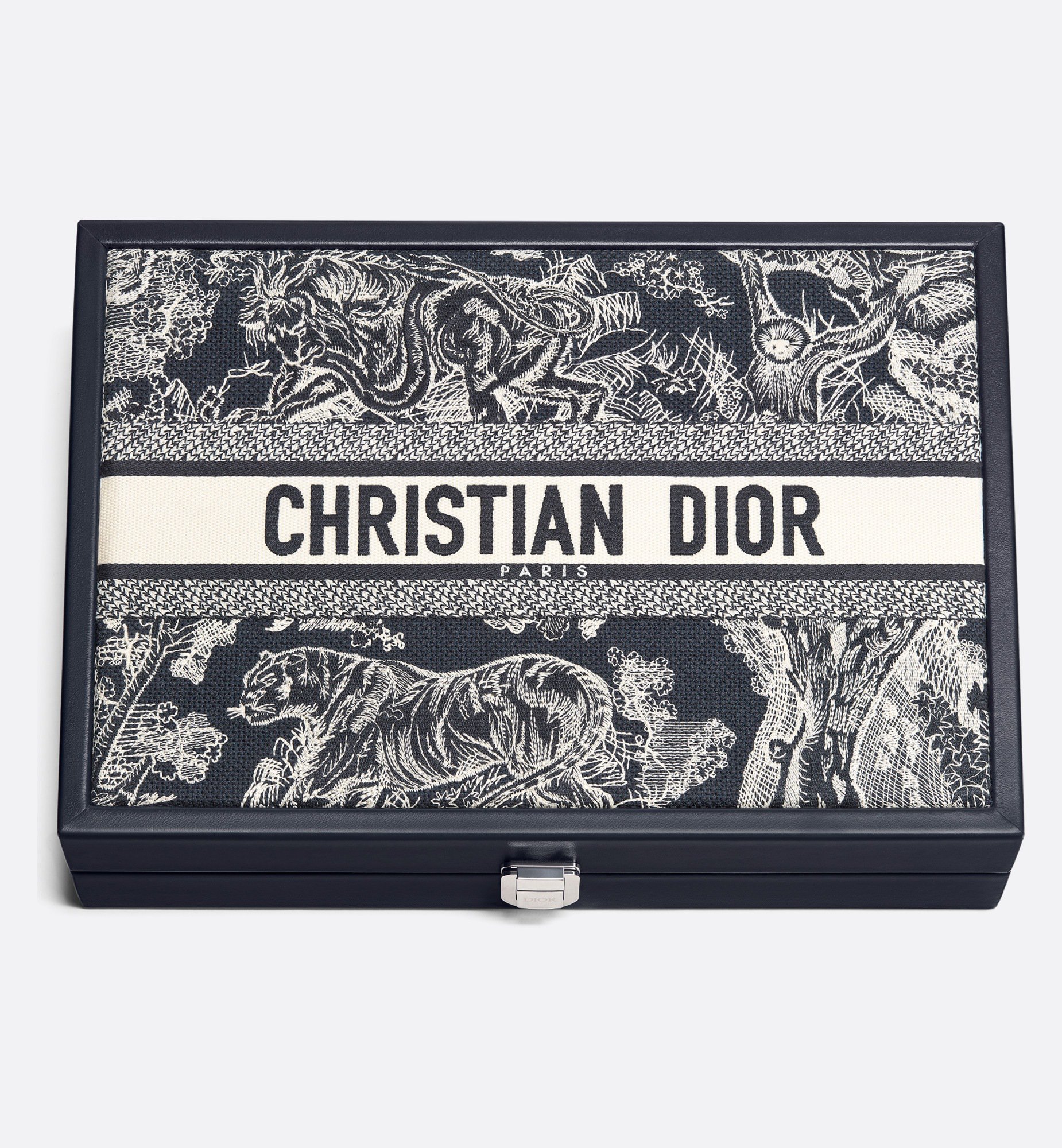 Large Embroidered Backgammon Blue Toile de Jouy | DIOR